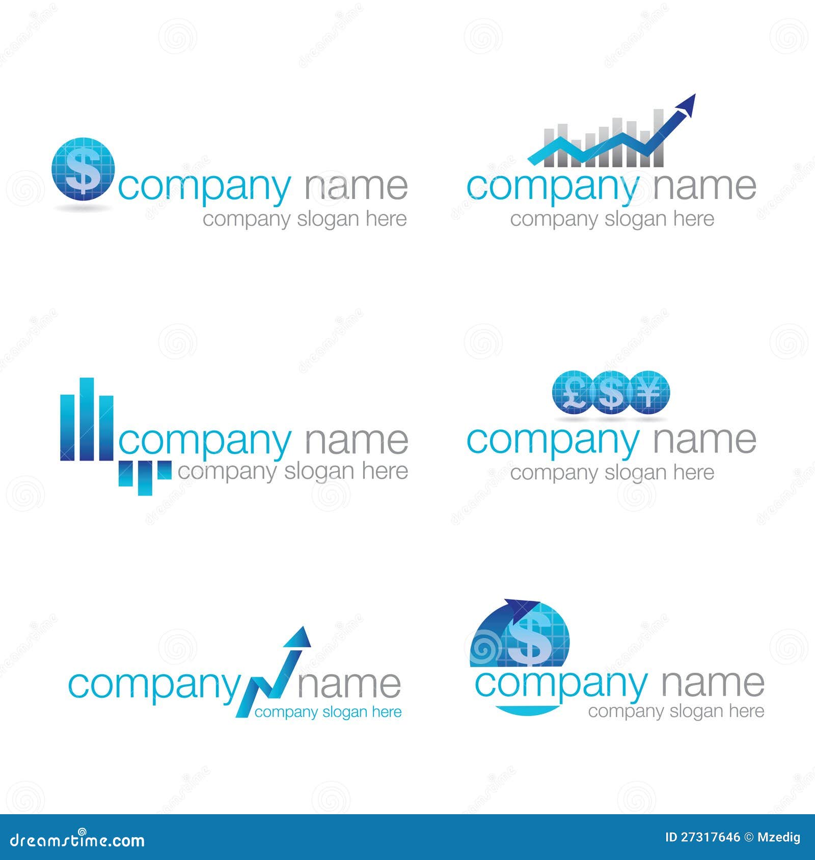 Ensemble De Six Logos Financiers Illustration de Vecteur - Illustration ...