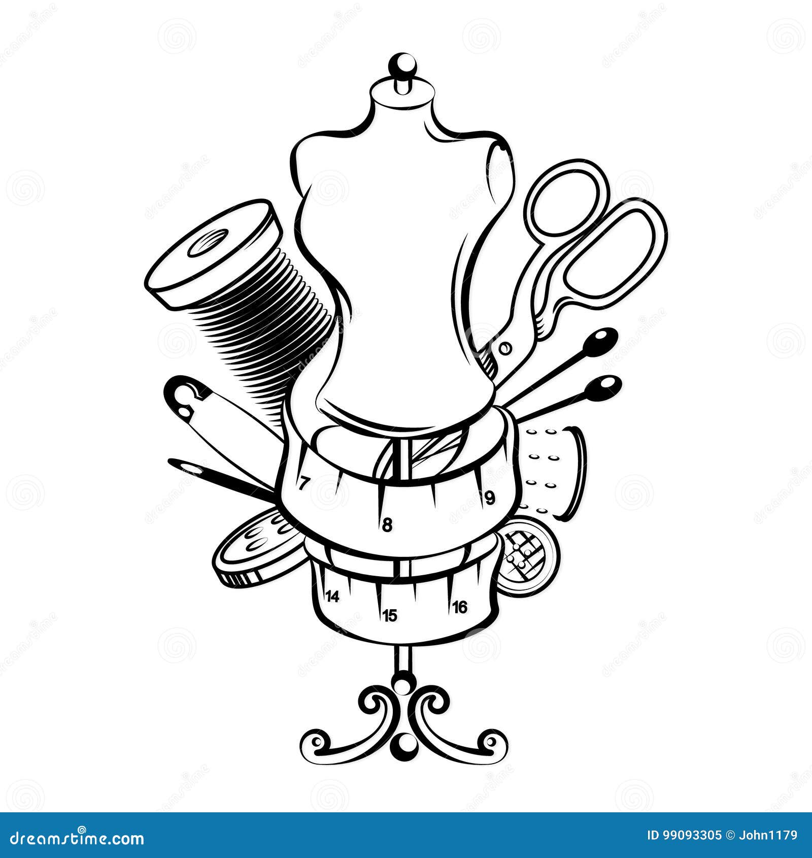 Ensemble De Symbole De Couture De Main Illustration Stock ...
