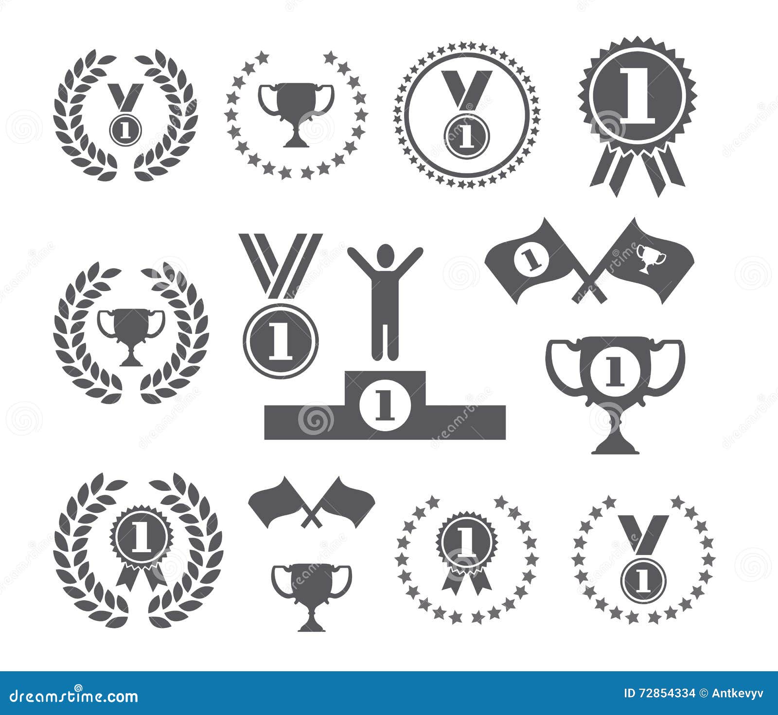 Ensemble De Symbole De Gagnant Illustration de Vecteur - Illustration ...