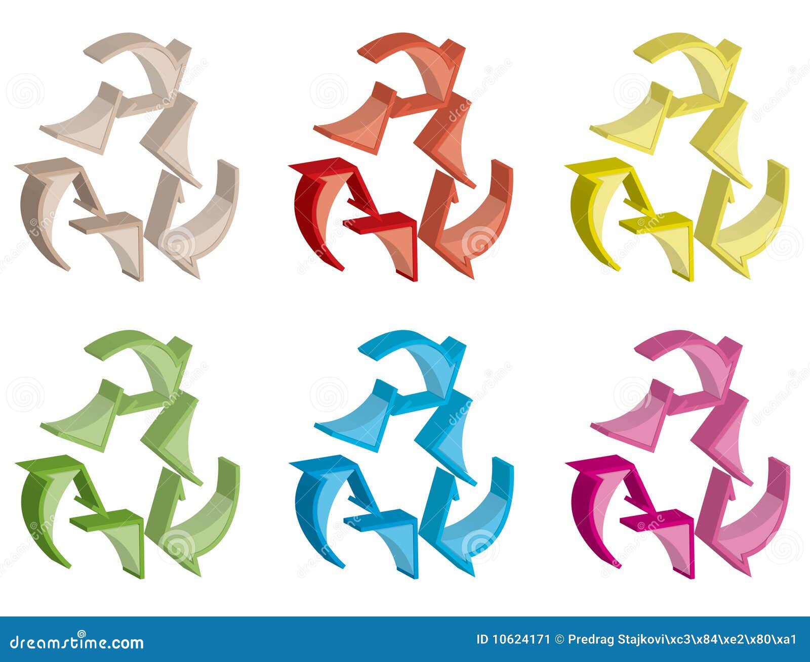 Ensemble De Symbole De La Rotation 3d Illustration de Vecteur ...