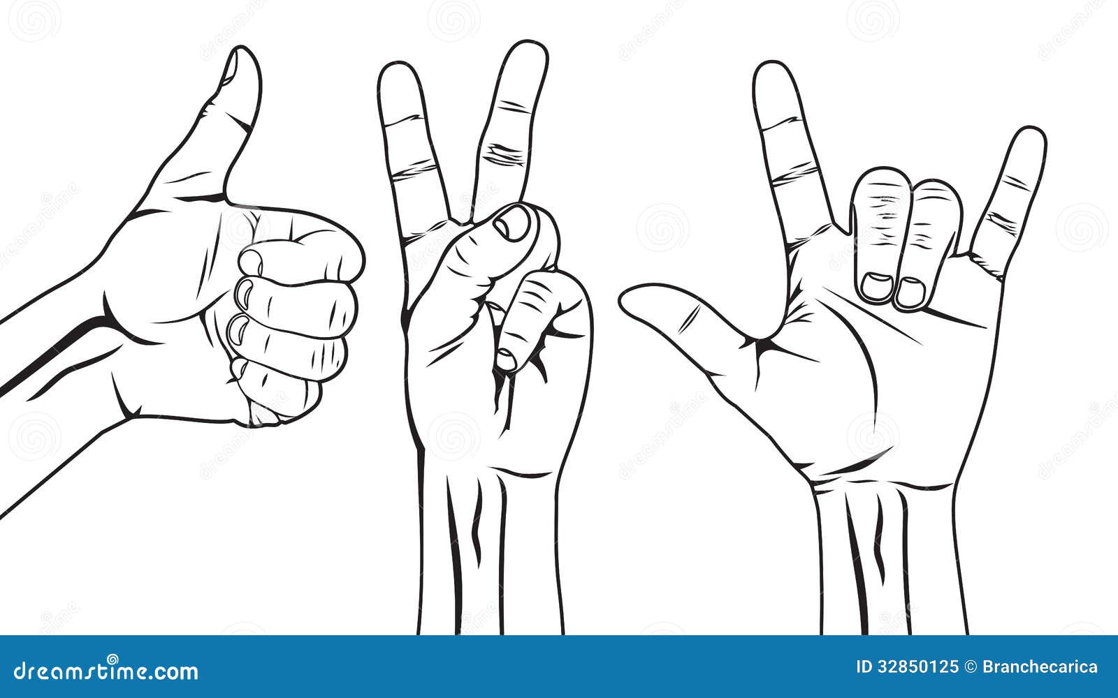 Ensemble De Symbole De Main Illustration de Vecteur - Illustration du ...