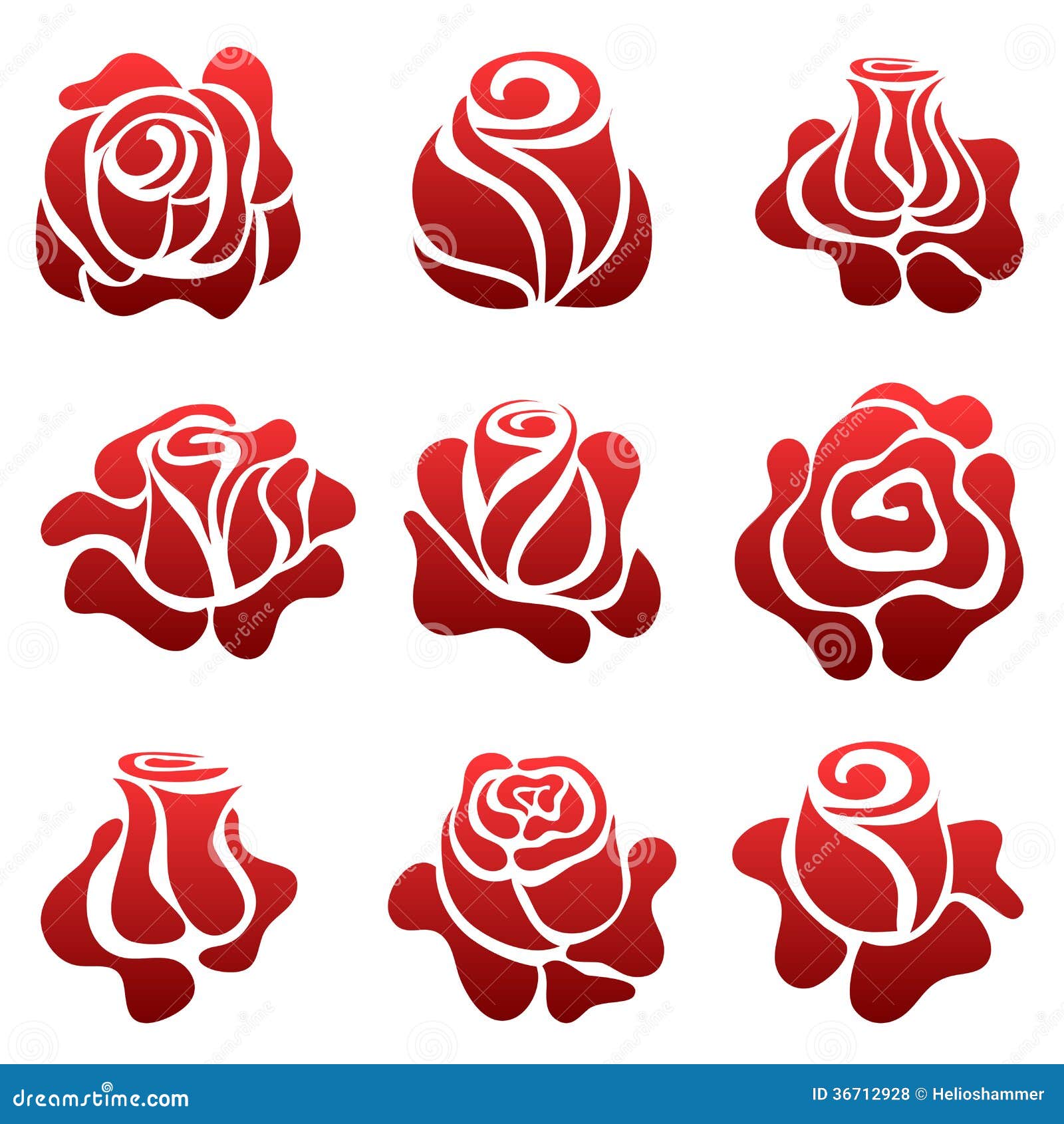 Ensemble De Symbole De Rose Illustration de Vecteur - Illustration du ...