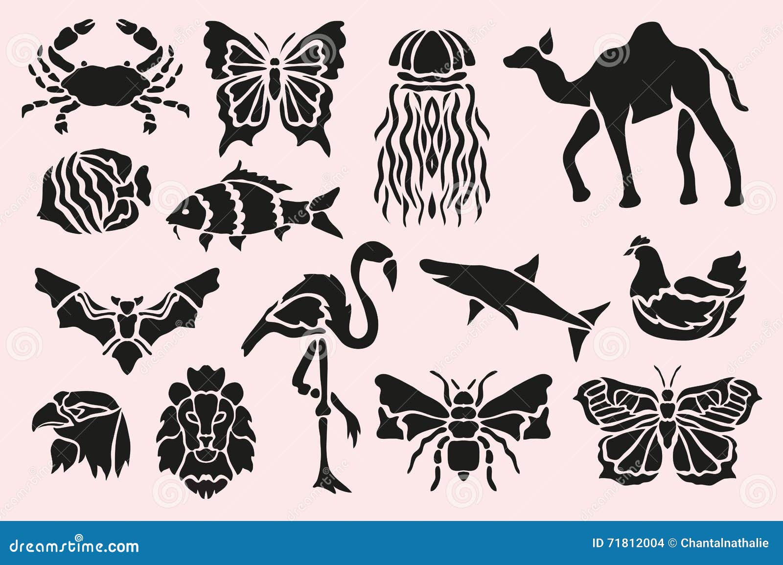 Ensemble De Symboles Animal Illustration de Vecteur - Illustration du ...