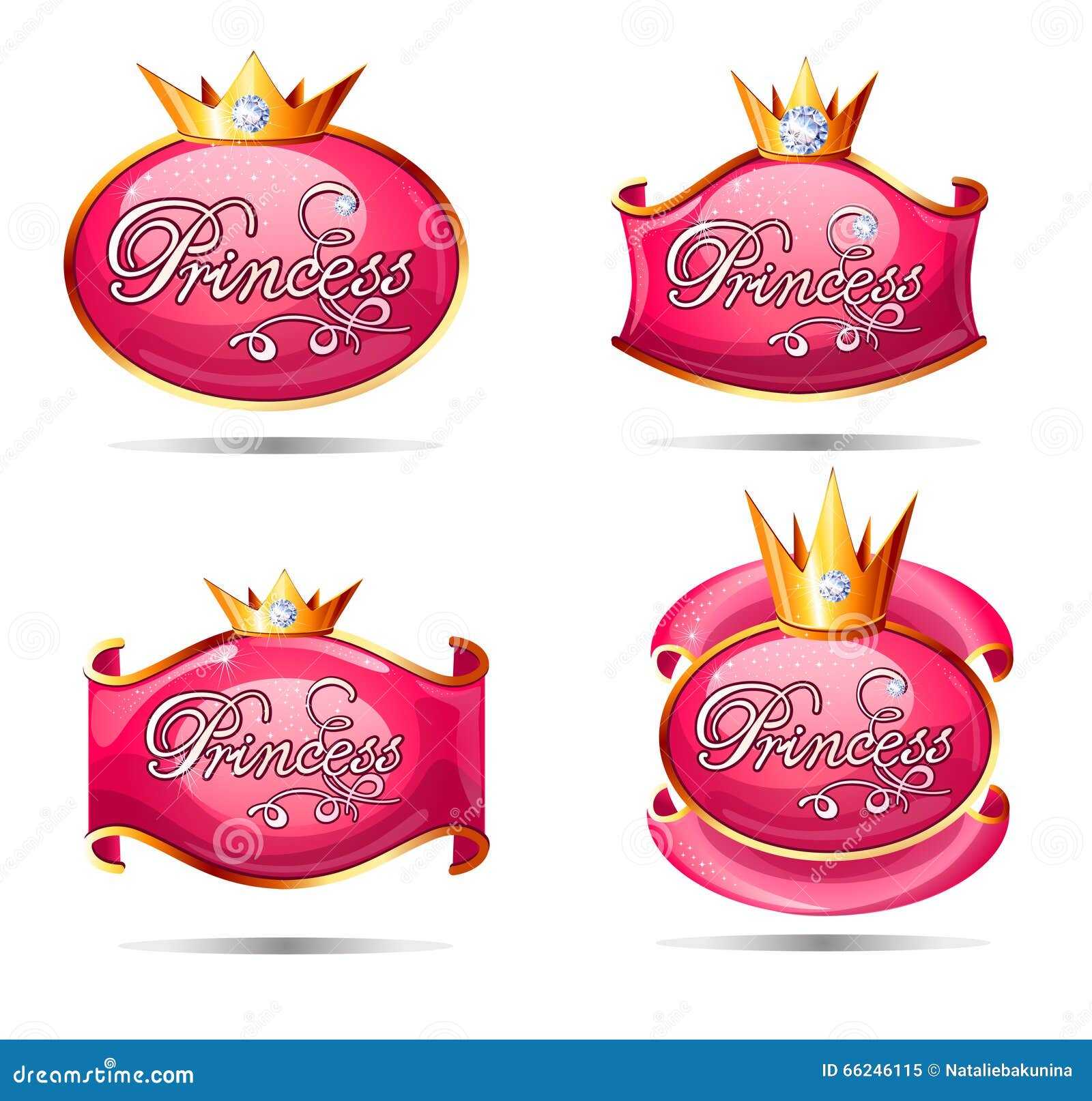 Ensemble De Symboles Brillant De Princesse Illustration de Vecteur ...