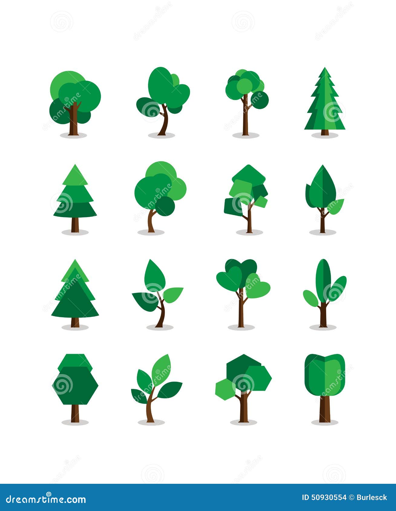 Ensemble De Symboles D'arbre Illustration de Vecteur - Illustration du ...