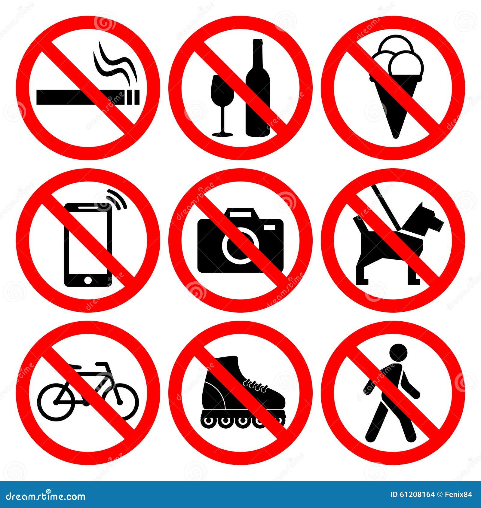 Ensemble De Symboles D'interdiction Illustration de Vecteur ...
