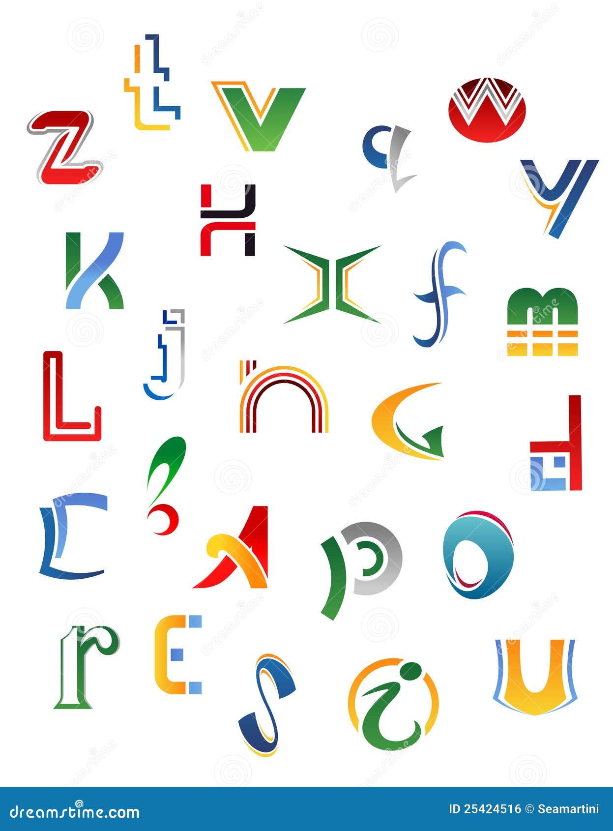 Ensemble De Symboles, De Lettres Et De Graphismes Illustration de ...