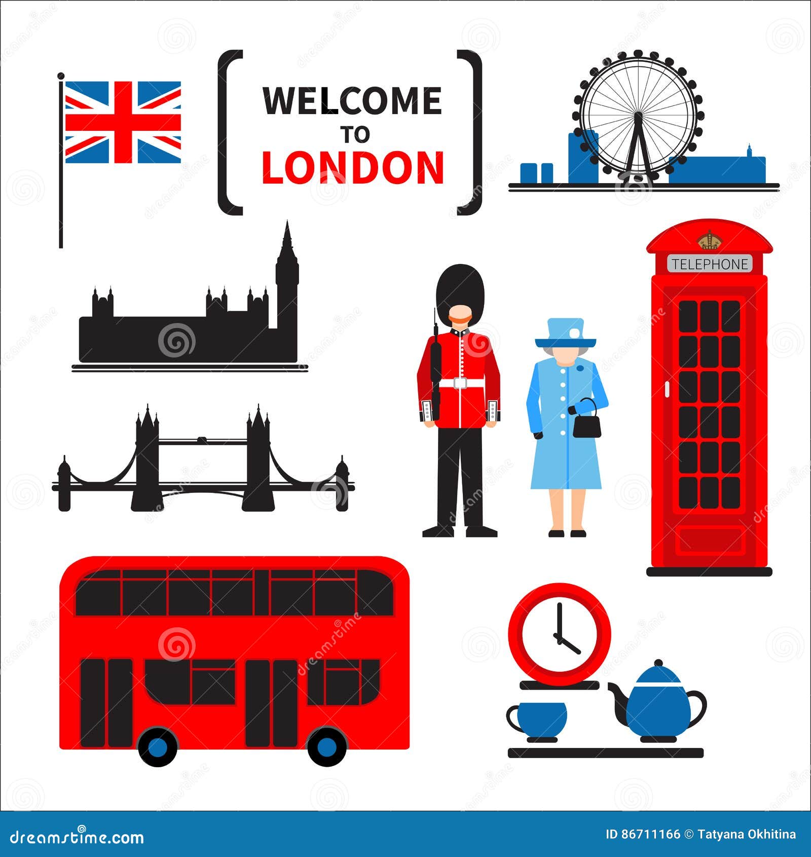 Ensemble De Symboles De Londres Illustration de Vecteur - Illustration ...