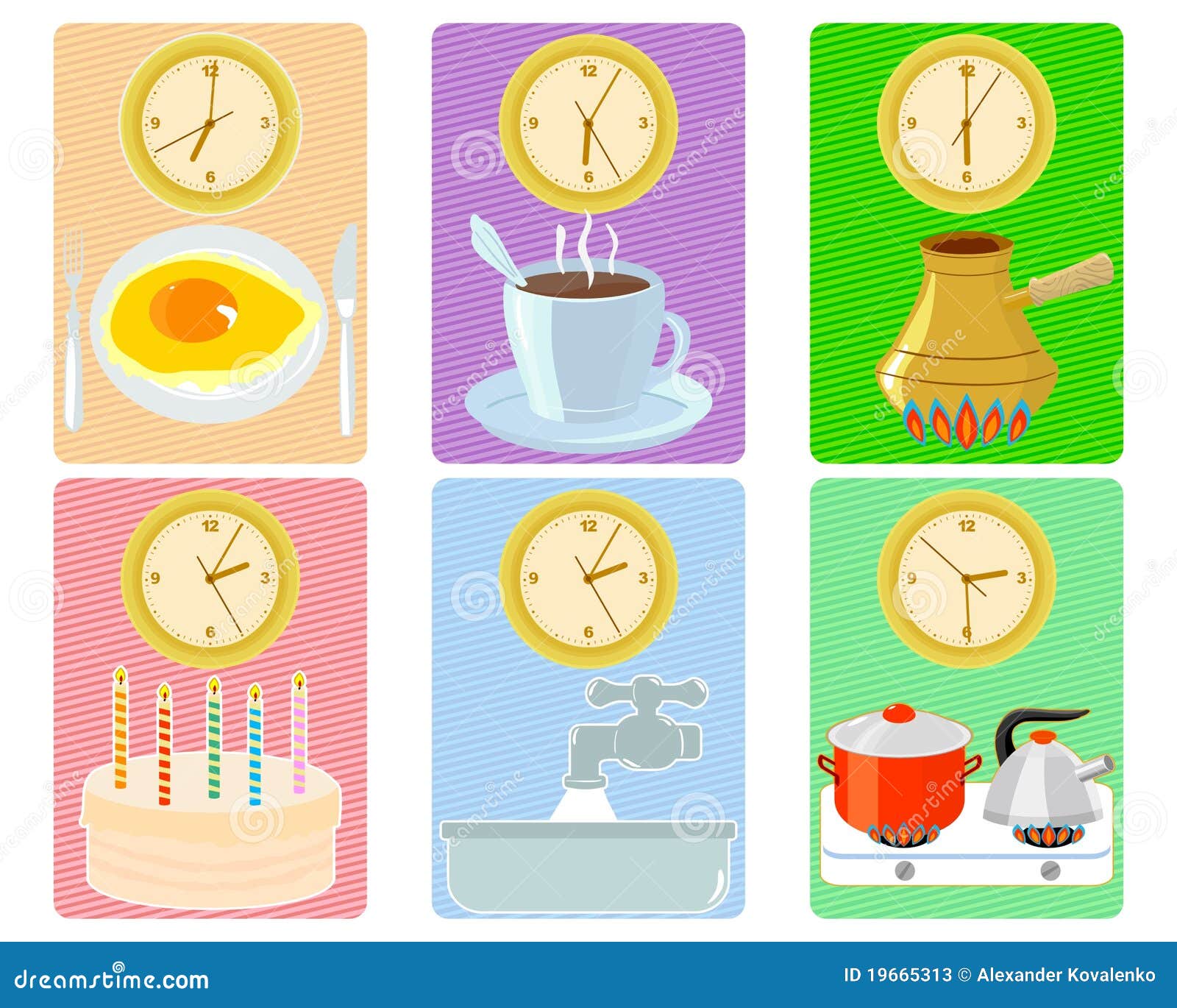 Ensemble De Symboles De Temps Illustration de Vecteur - Illustration of ...