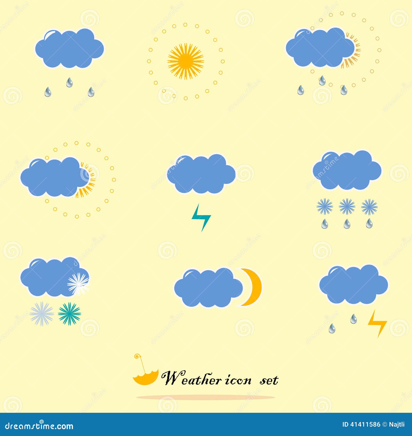 Ensemble De Symboles De Temps Illustration de Vecteur - Illustration du ...