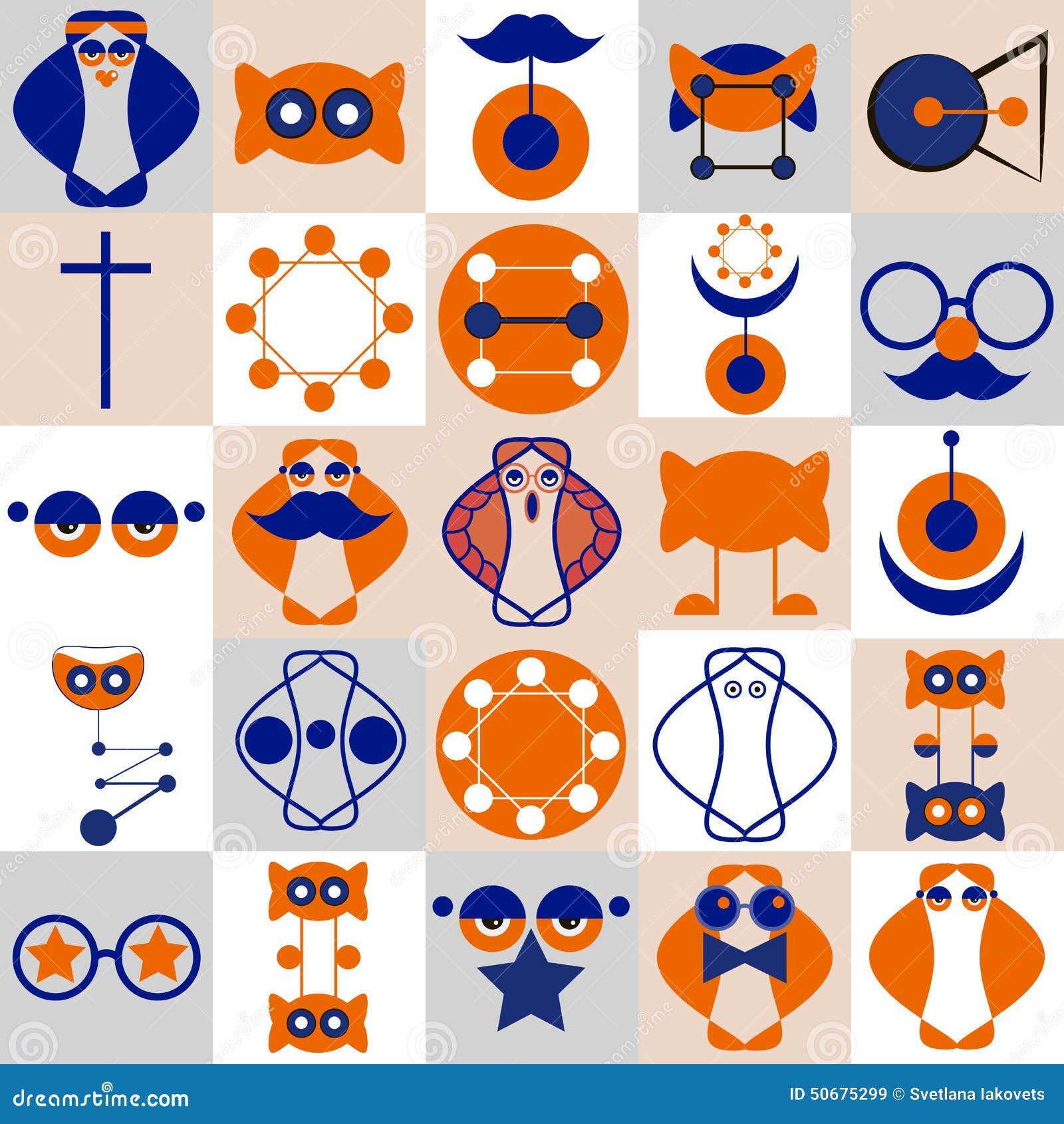 Ensemble De Symboles Drôles D'icônes Illustration de Vecteur ...