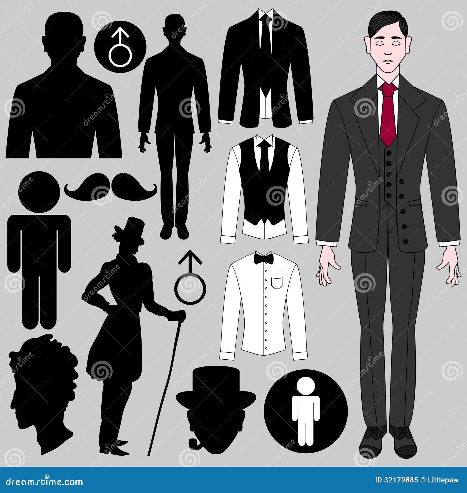 Ensemble De Symboles Masculins Illustration de Vecteur - Illustration ...