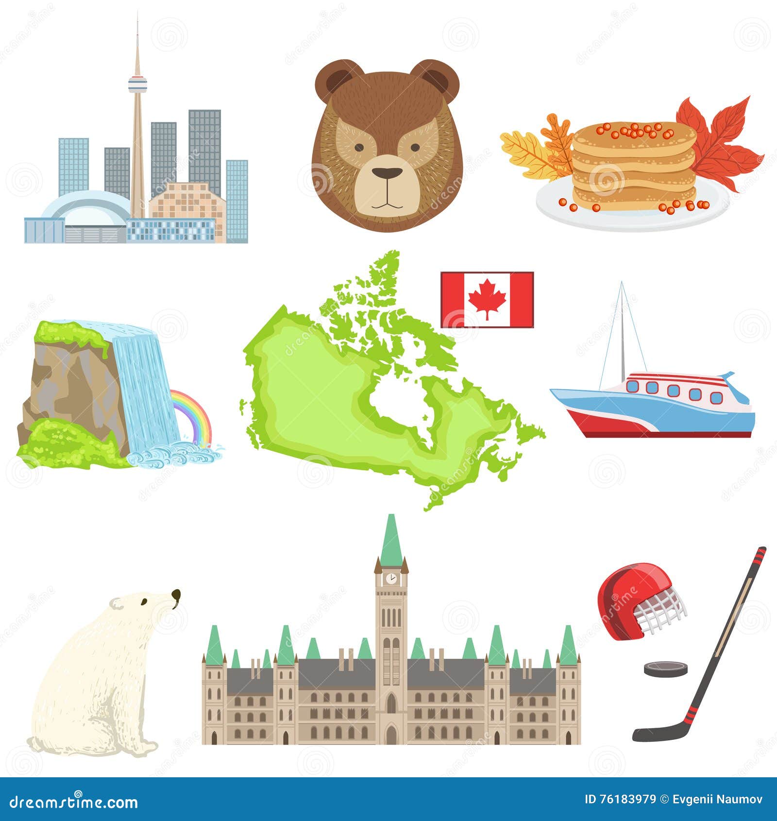 Ensemble De Symboles Nationaux Canadien Illustration de Vecteur ...