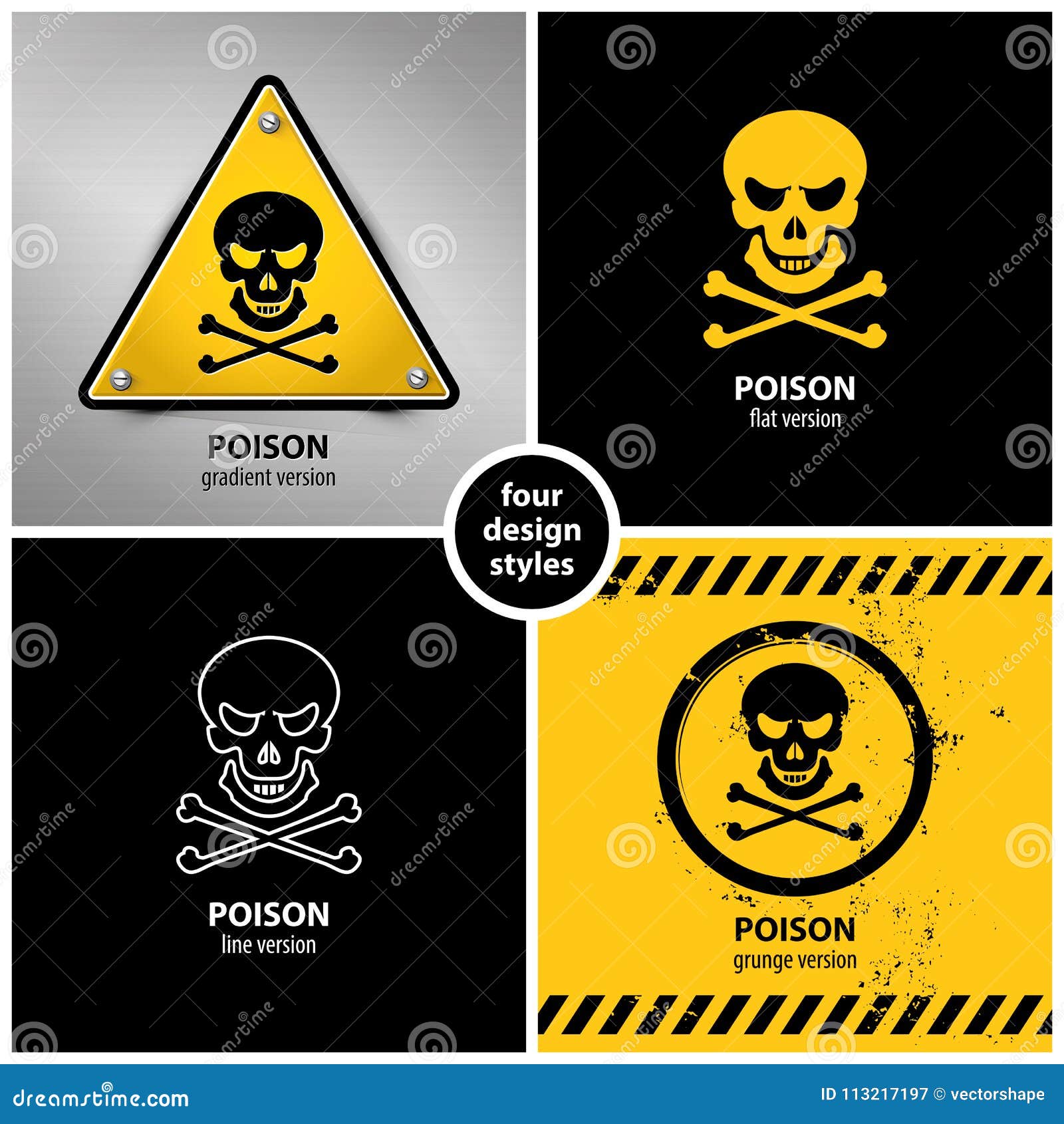 Ensemble De Symboles De Poison Illustration de Vecteur - Illustration ...