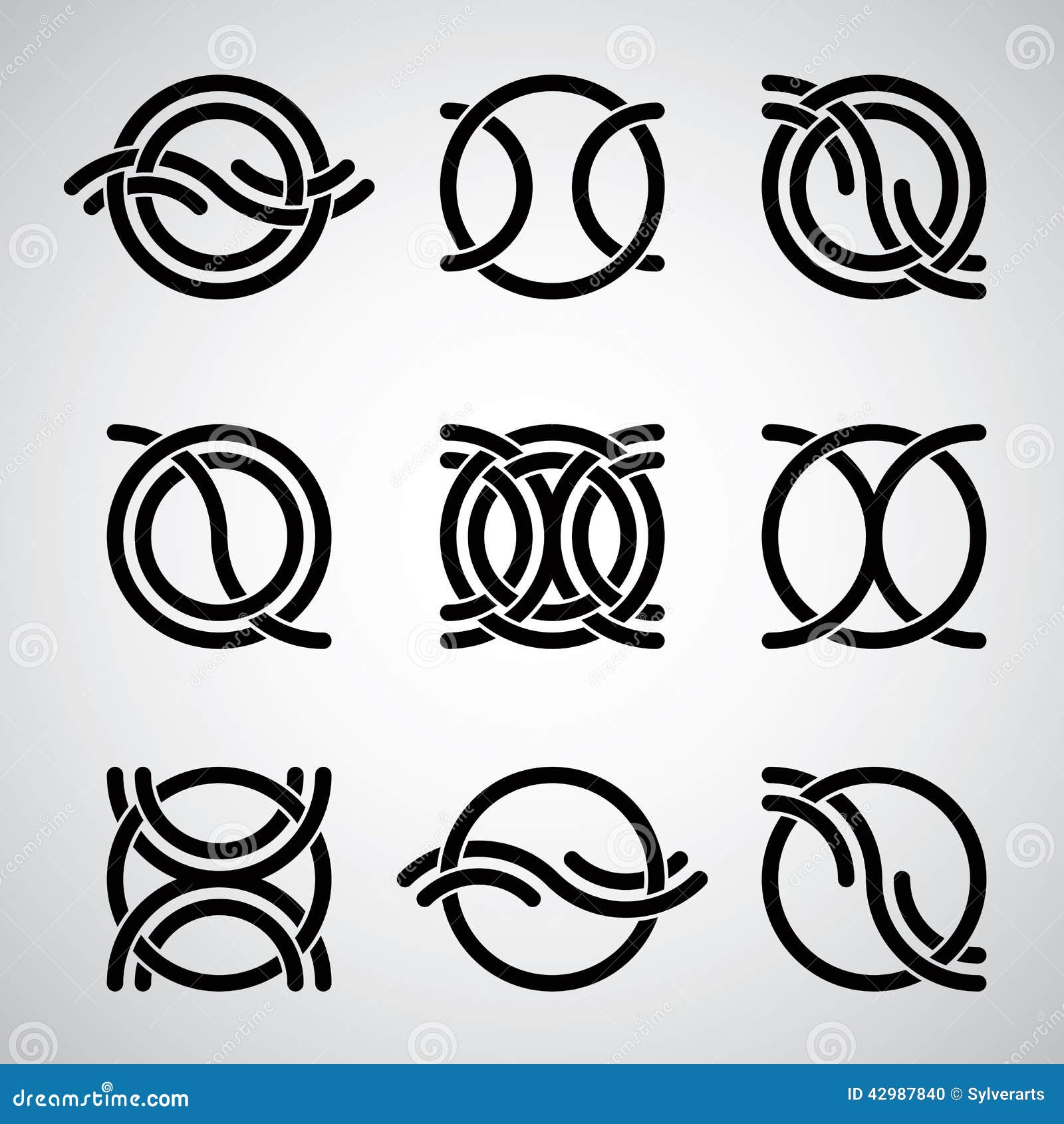 Ensemble De Symboles Rond Abstrait Illustration de Vecteur ...