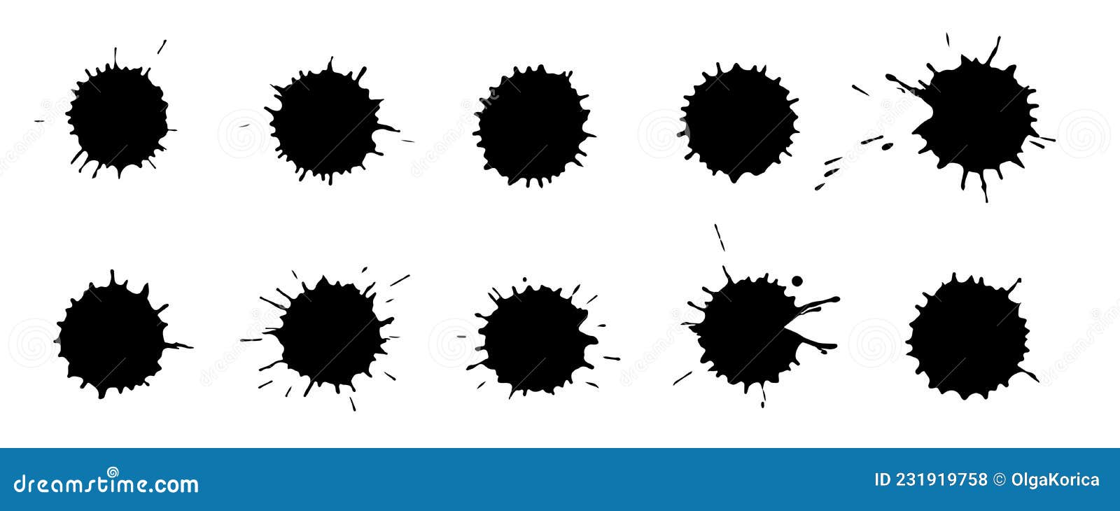 Ensemble De Taches De Peinture Silhouette Tache Tache Tache Tache Tache ...