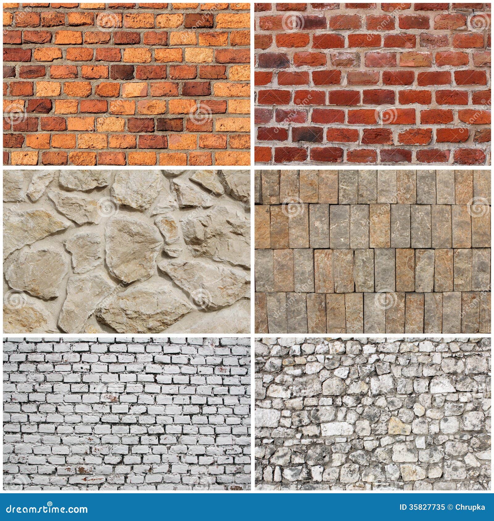 Ensemble De Texture Différente De Brique Et De Pierre De Mur Image ...