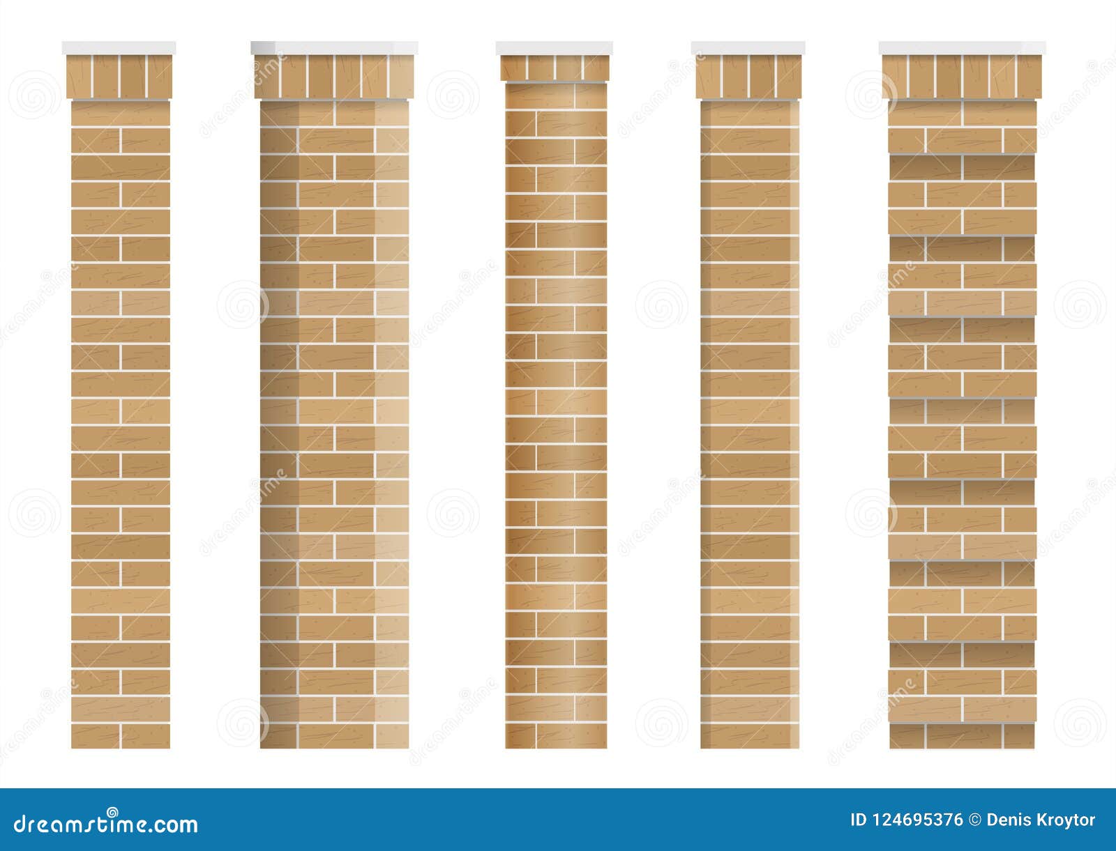 Ensemble De Textures Des Colonnes Classiques De Brique Illustration de ...