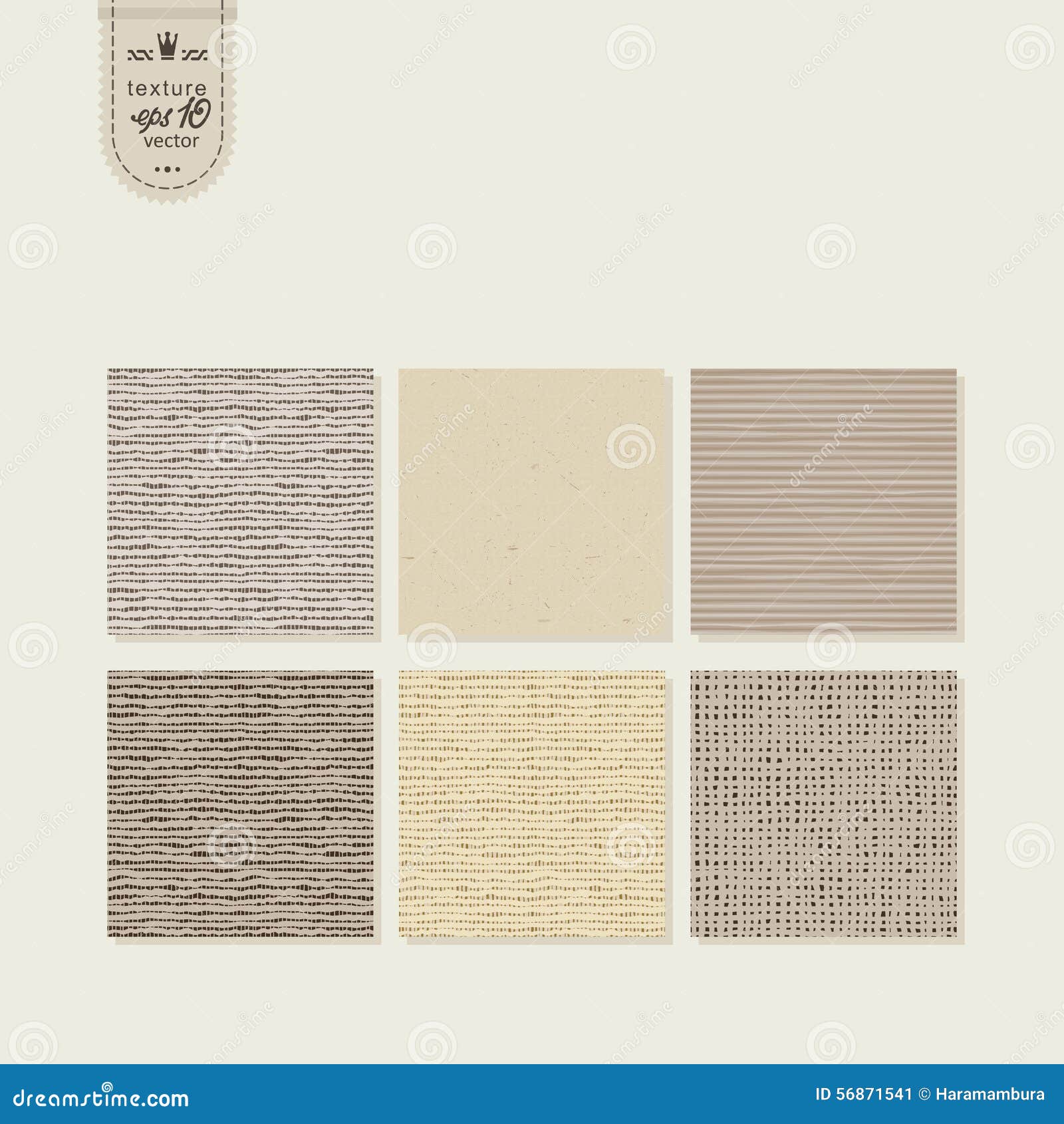 Ensemble De 6 Textures - Tissu Rugueux, Papier Illustration de Vecteur ...