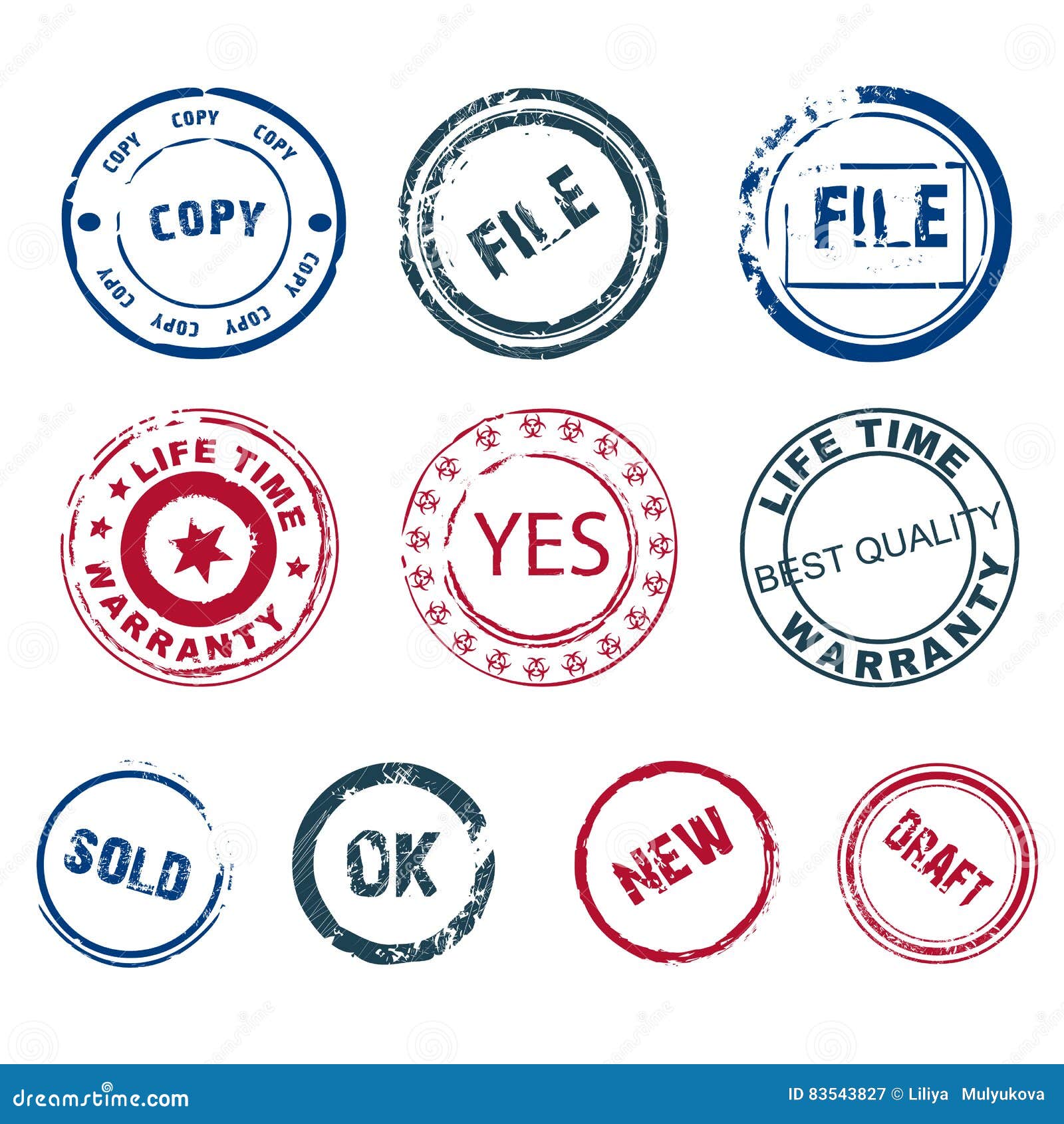 Ensemble de timbres ronds illustration de vecteur. Illustration of ...