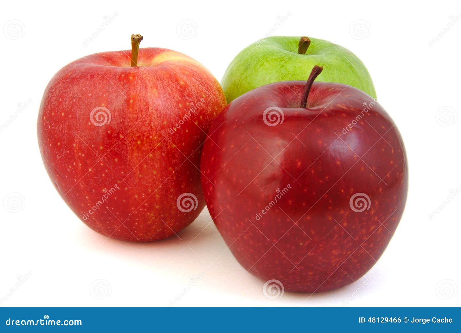 Ensemble De Trois Rouges Et De Pommes Vertes Illustration Stock ...