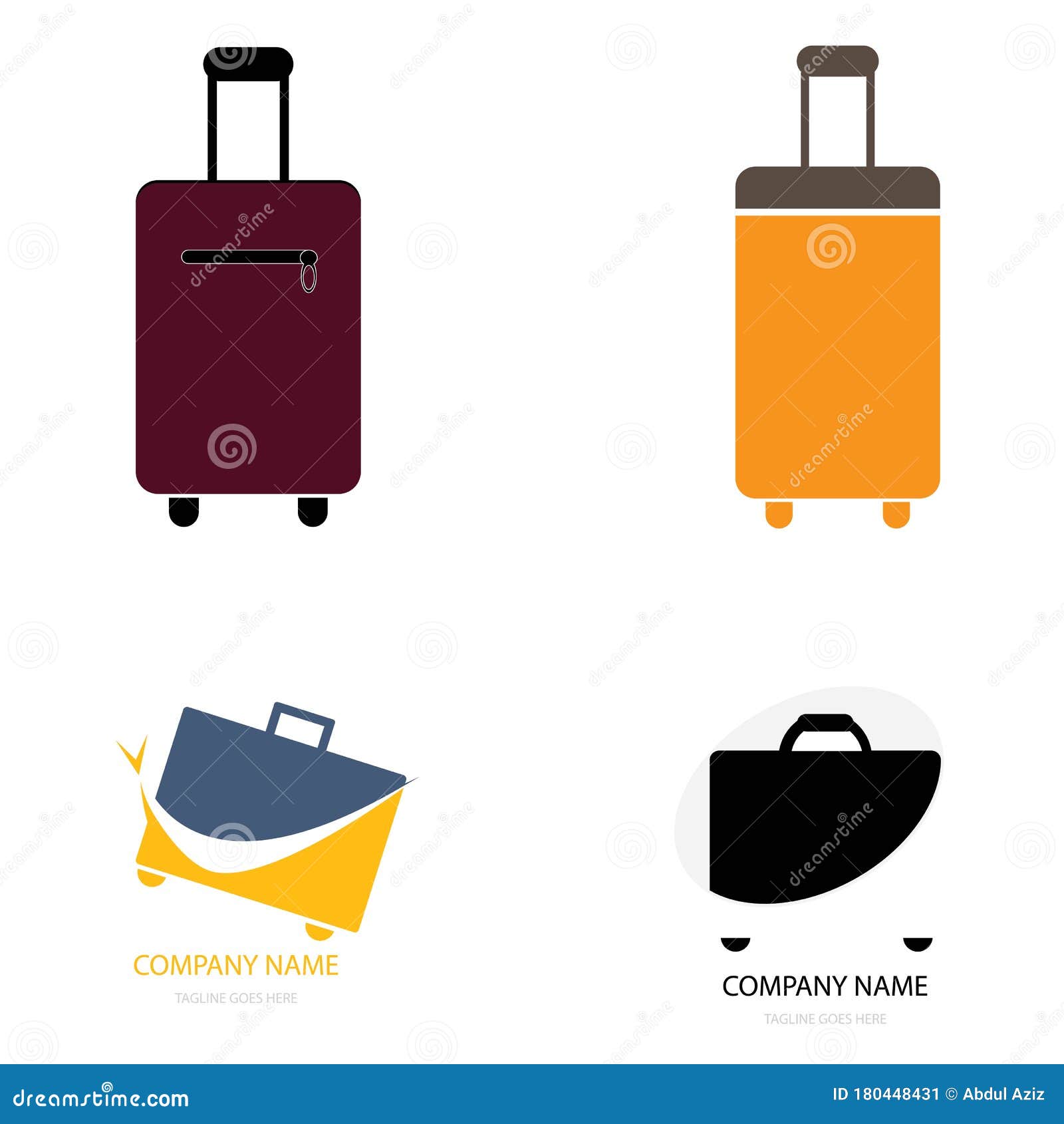 Ensemble De Valise Illustration Logo Vectoriel Illustration de Vecteur ...