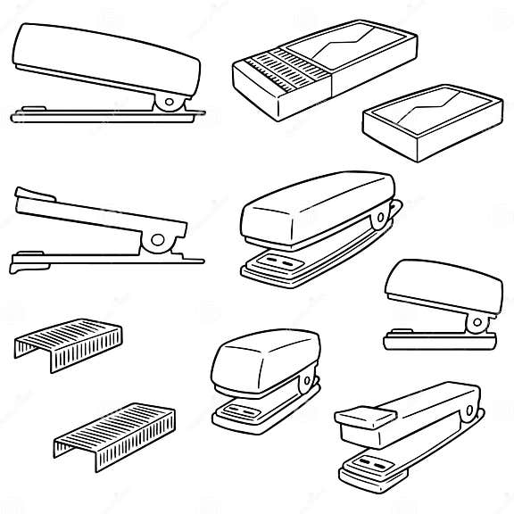 Ensemble De Vecteur D'agrafeuse Illustration de Vecteur - Illustration ...