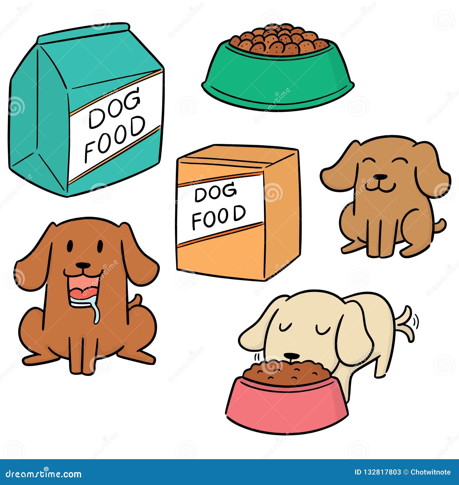 Ensemble De Vecteur D'aliments Pour Chiens Illustration de Vecteur ...