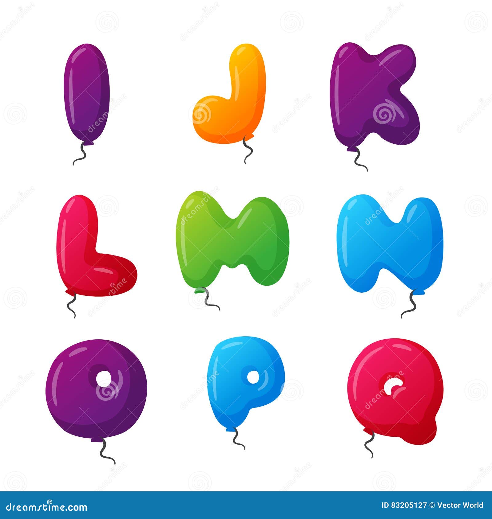 Ensemble De Vecteur D'alphabet De Ballon Illustration de Vecteur ...