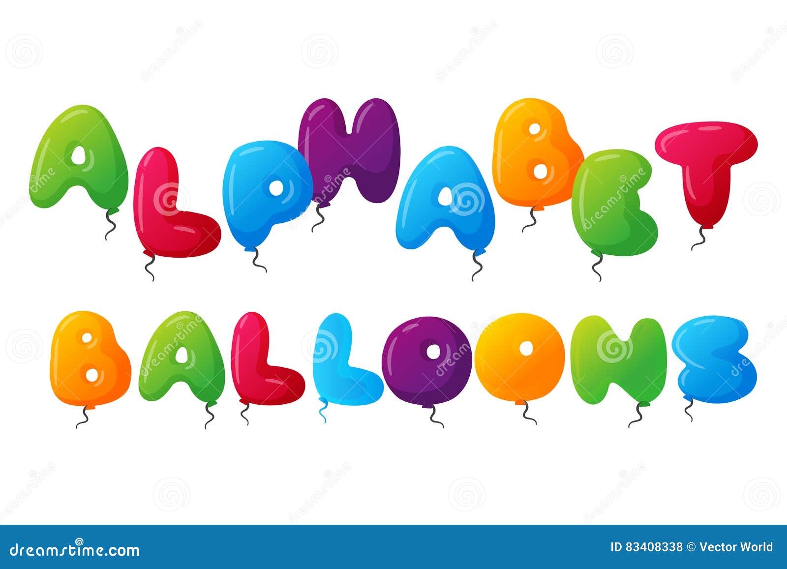Ensemble De Vecteur D'alphabet De Ballon Illustration de Vecteur ...