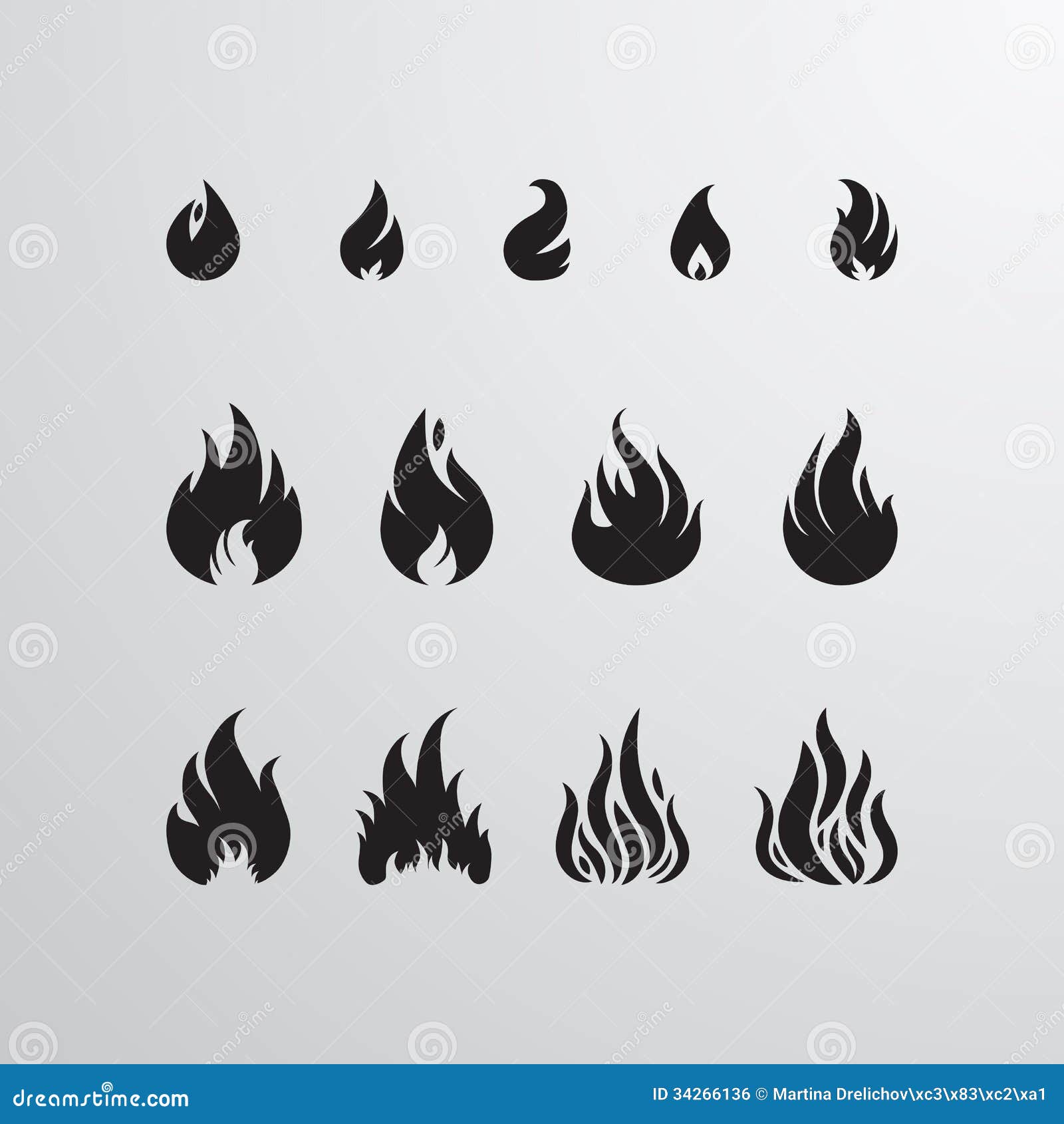 Ensemble De Vecteur D'icône Du Feu Illustration de Vecteur ...