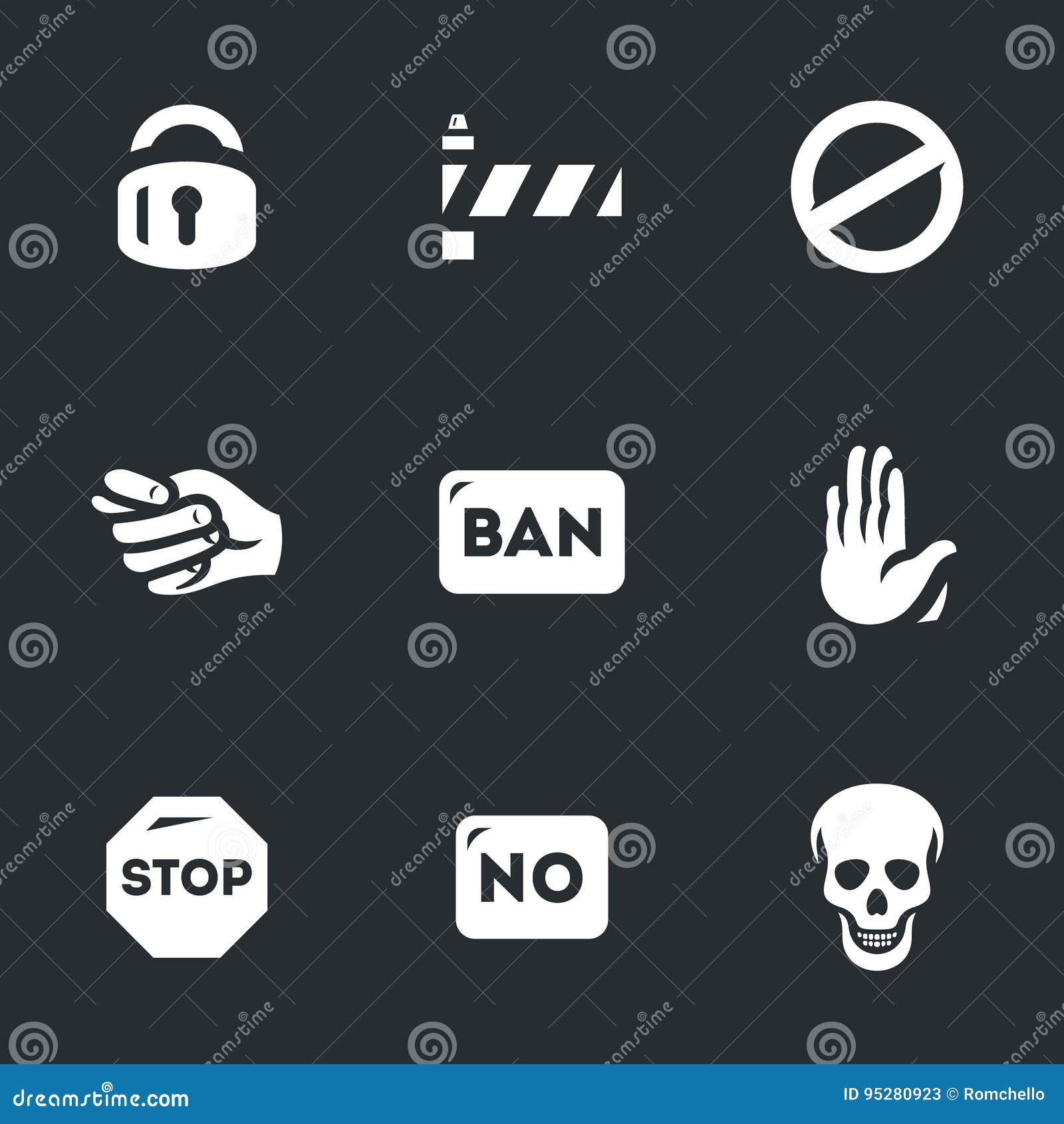 Ensemble De Vecteur D'icônes D'interdiction Illustration de Vecteur ...