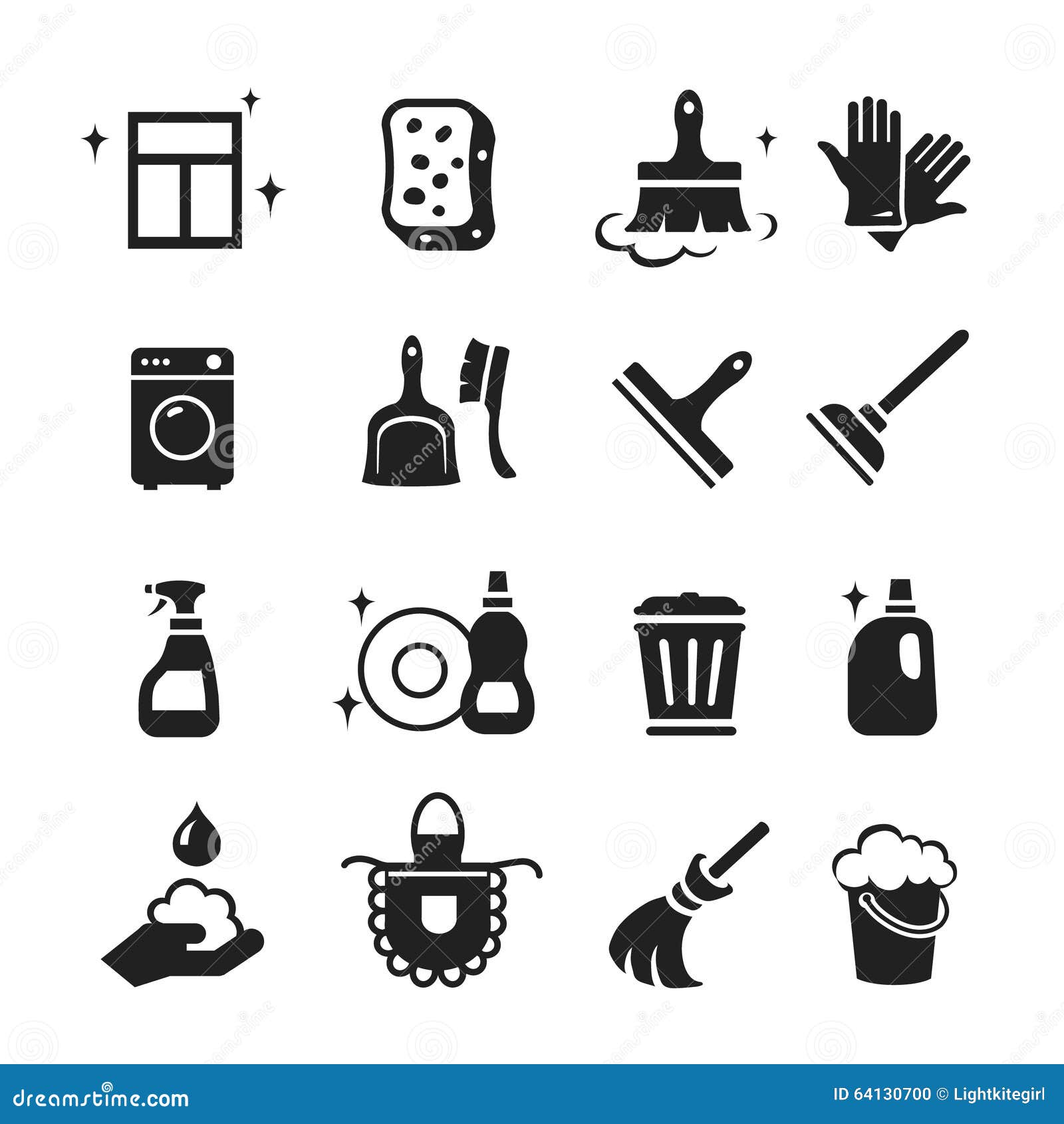 Ensemble De Vecteur D'icônes De Nettoyage Illustration de Vecteur ...