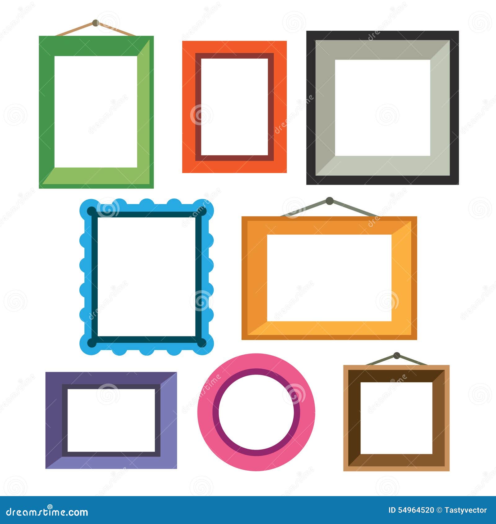 Ensemble De Vecteur De Différents Cadres Colorés De Photo Illustration ...