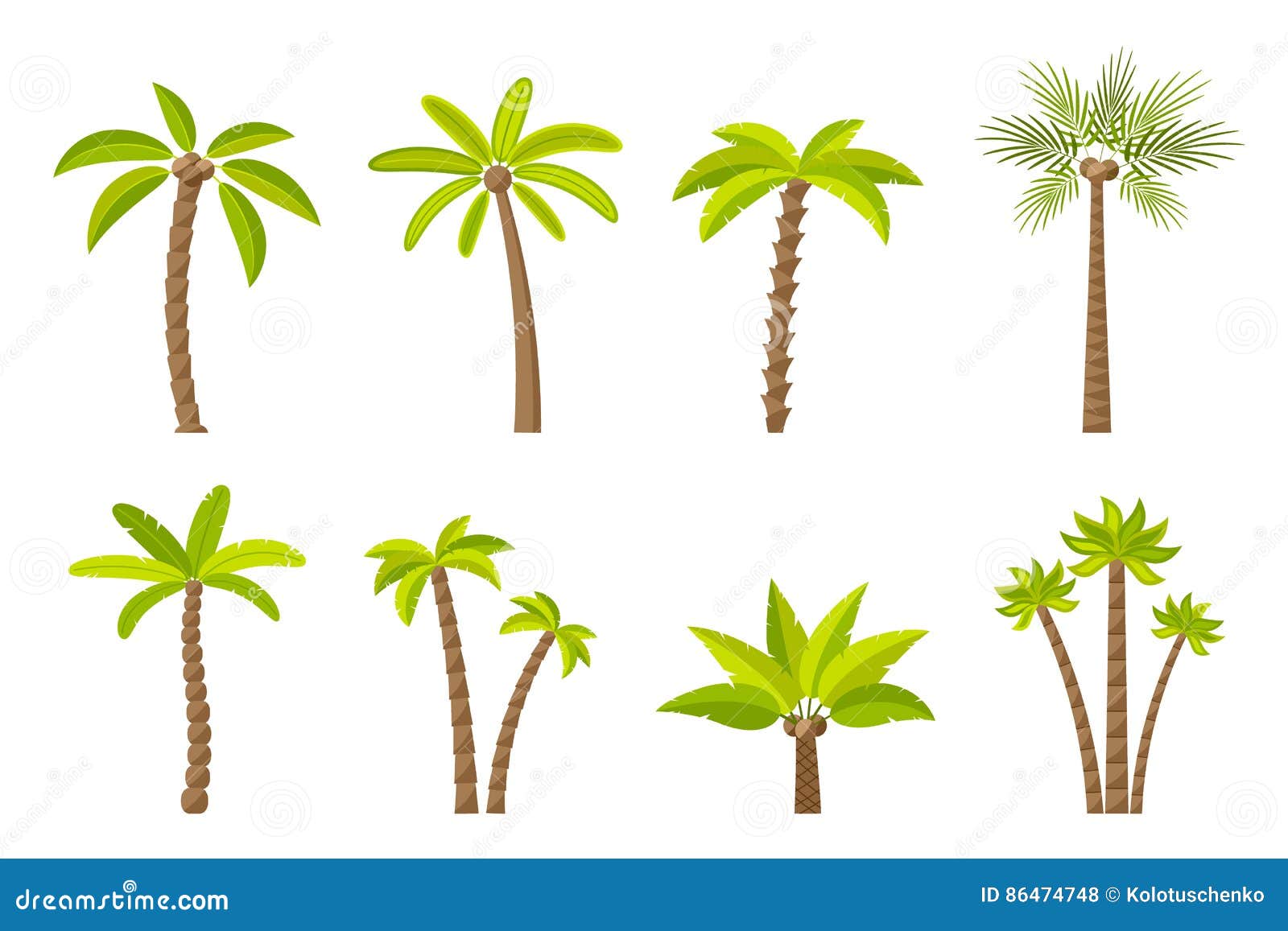 Ensemble De Vecteur De Palmiers Simples Illustration de Vecteur ...