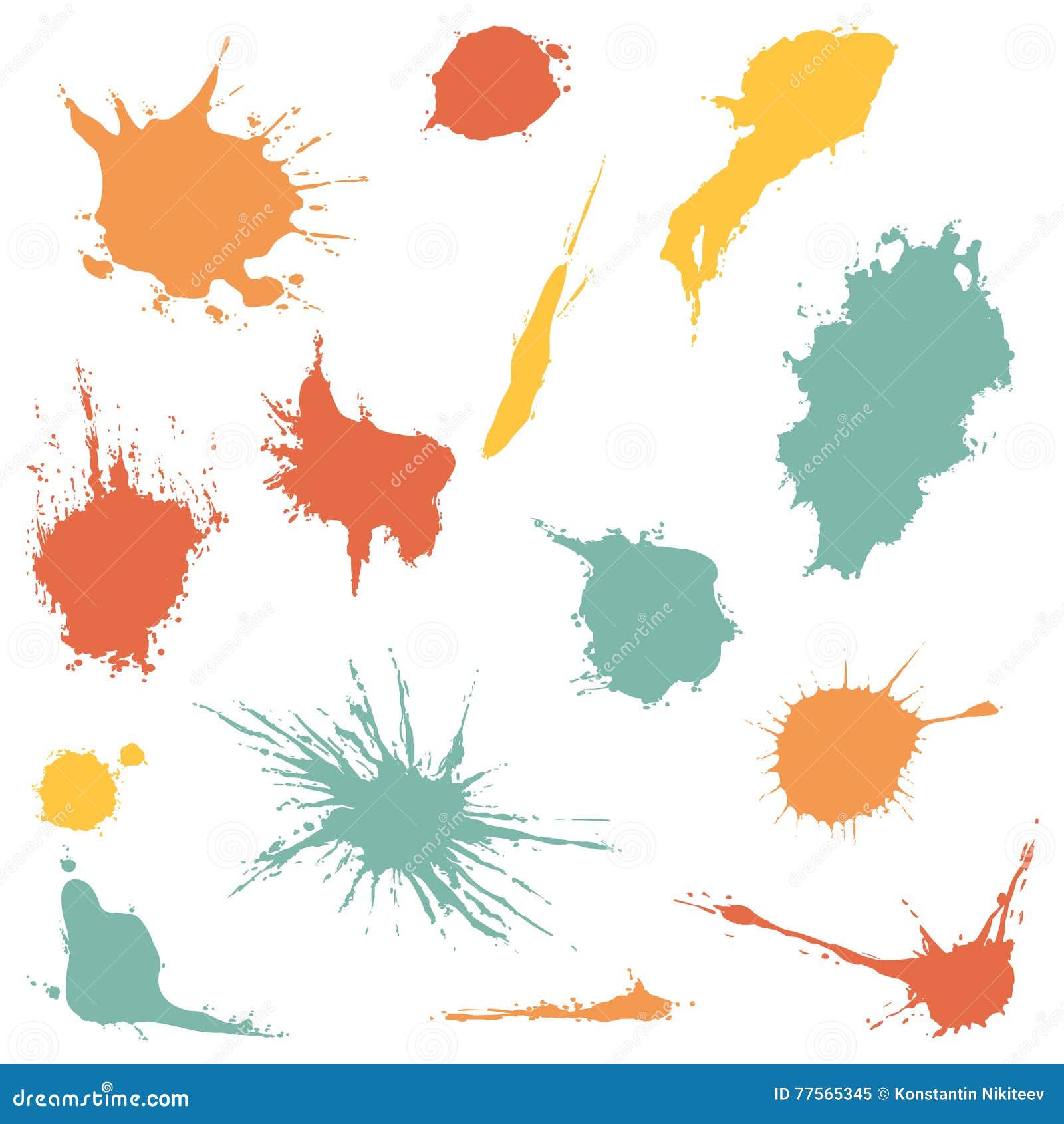 Ensemble De Vecteur De Taches De Couleur Illustration de Vecteur ...