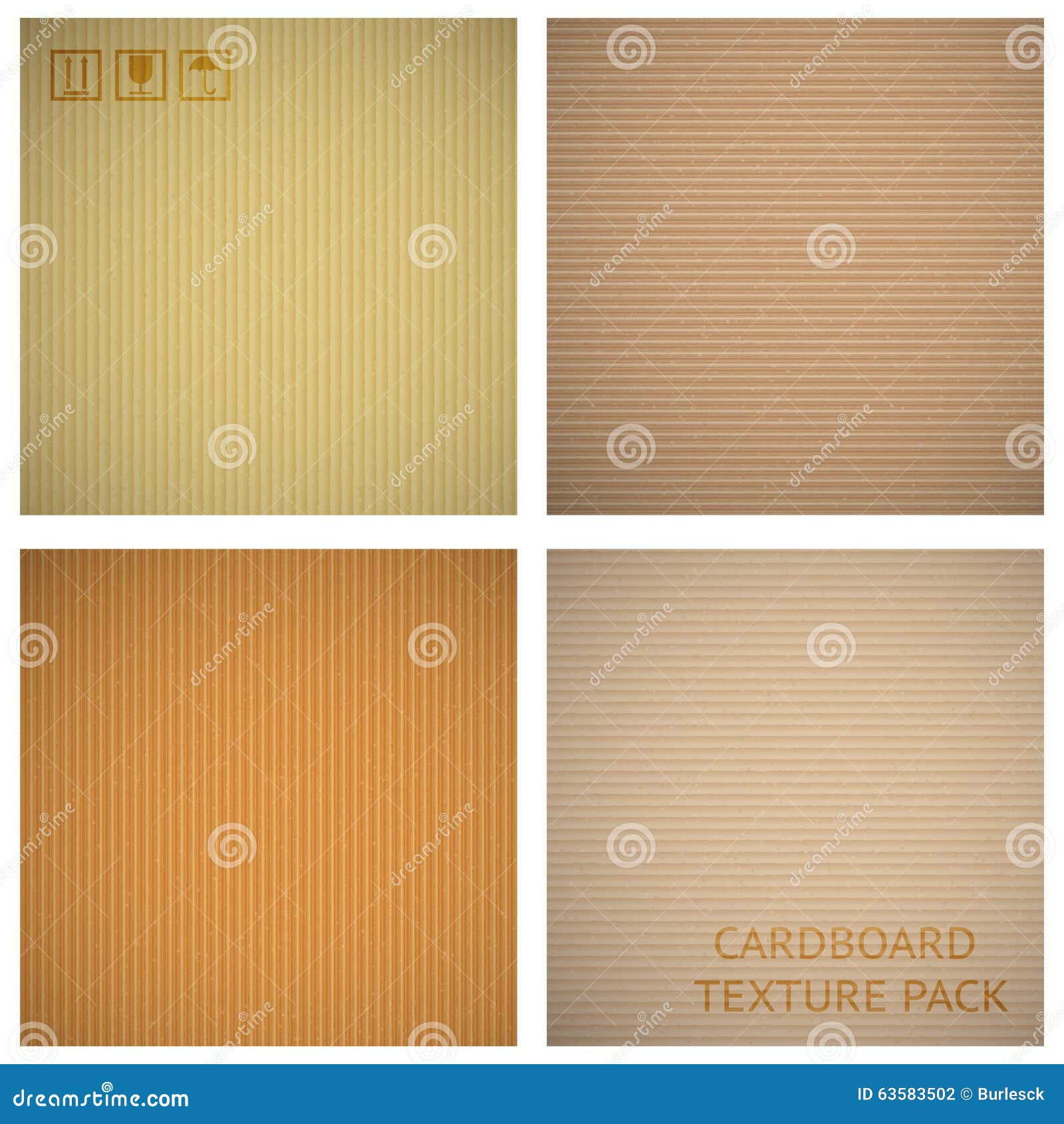 Ensemble De Vecteur De Textures De Carton Illustration de Vecteur ...