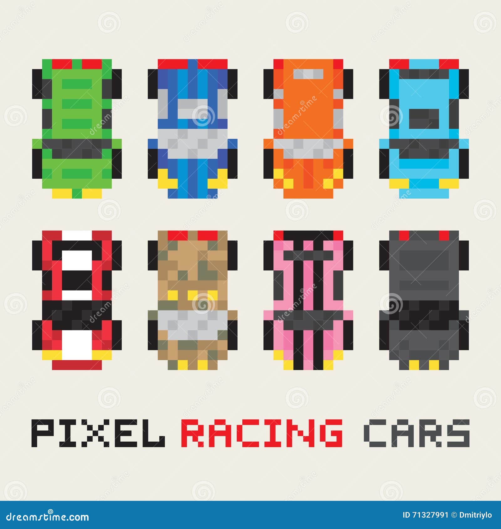 Ensemble De Vecteur De Voitures De Course De Style D'art De Pixel ...