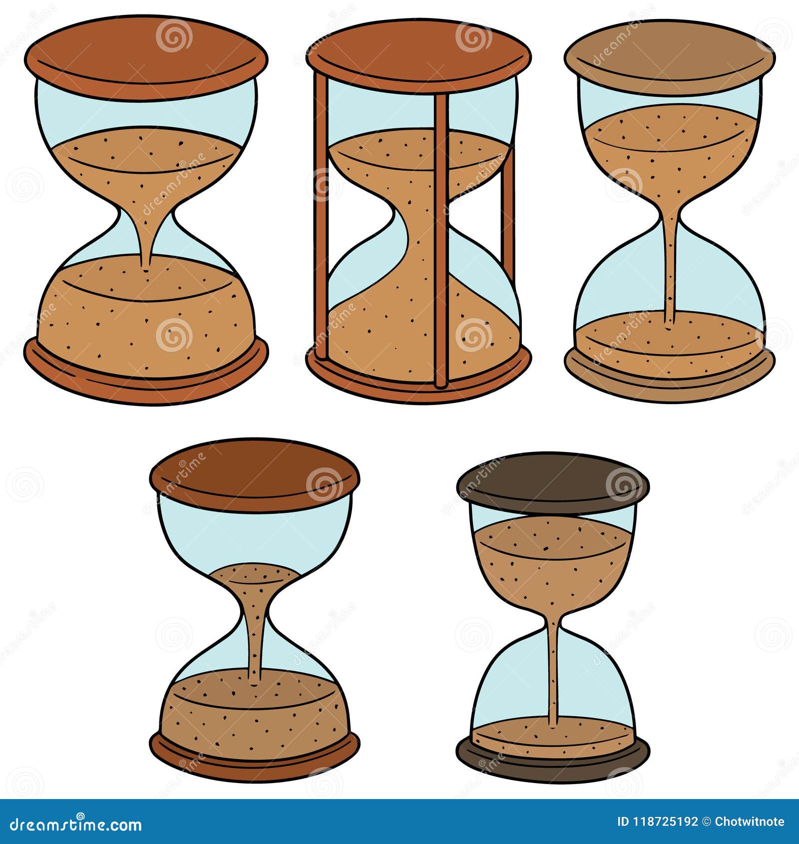 Ensemble De Vecteur De Sablier Illustration de Vecteur - Illustration ...