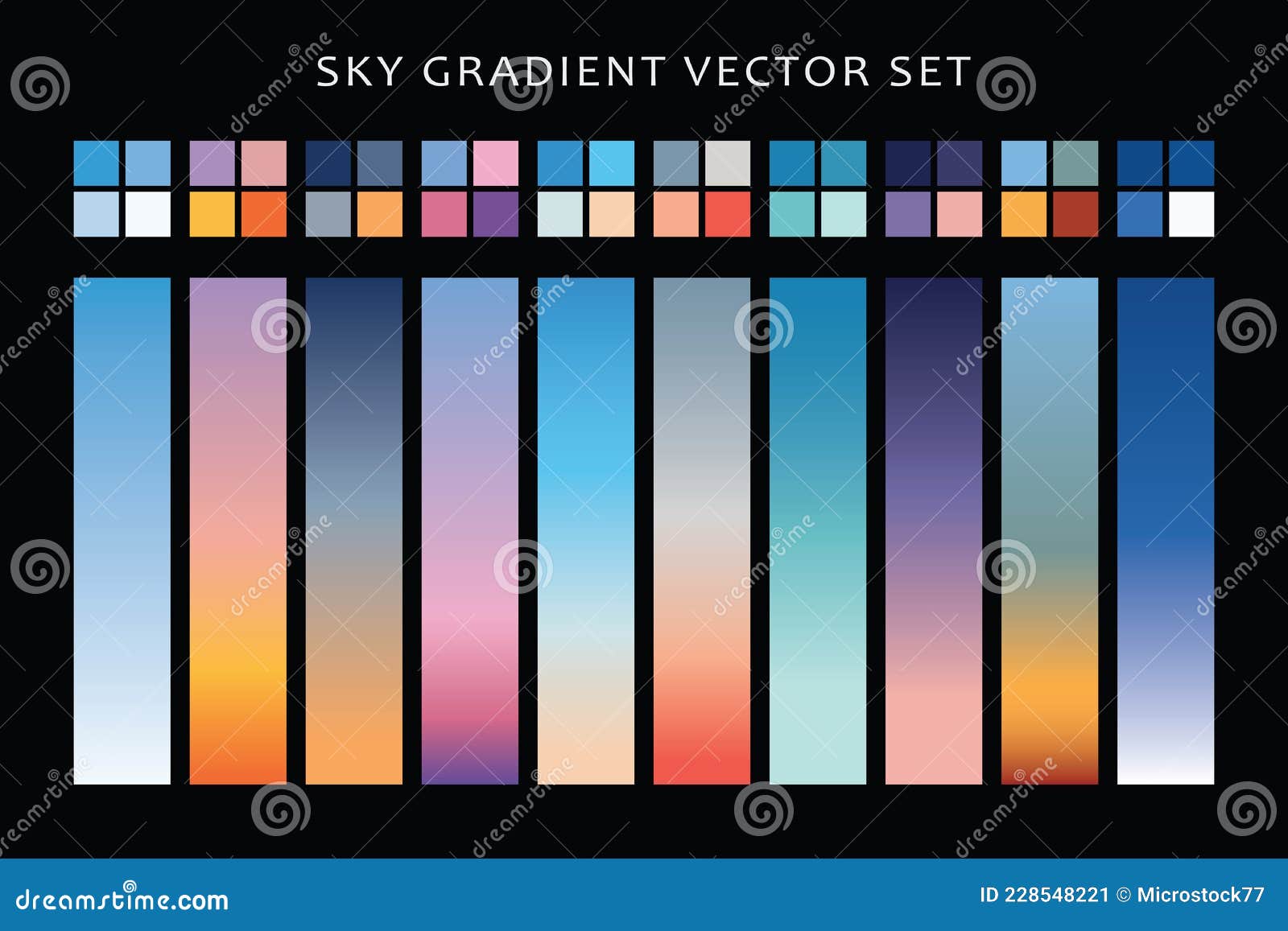 Ensemble De Vecteurs De Gradient De Ciel Illustration de Vecteur ...