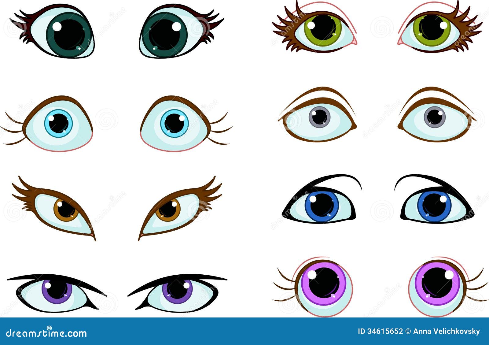 Ensemble De Yeux De Bande Dessinée Photographie stock - Image: 34615652