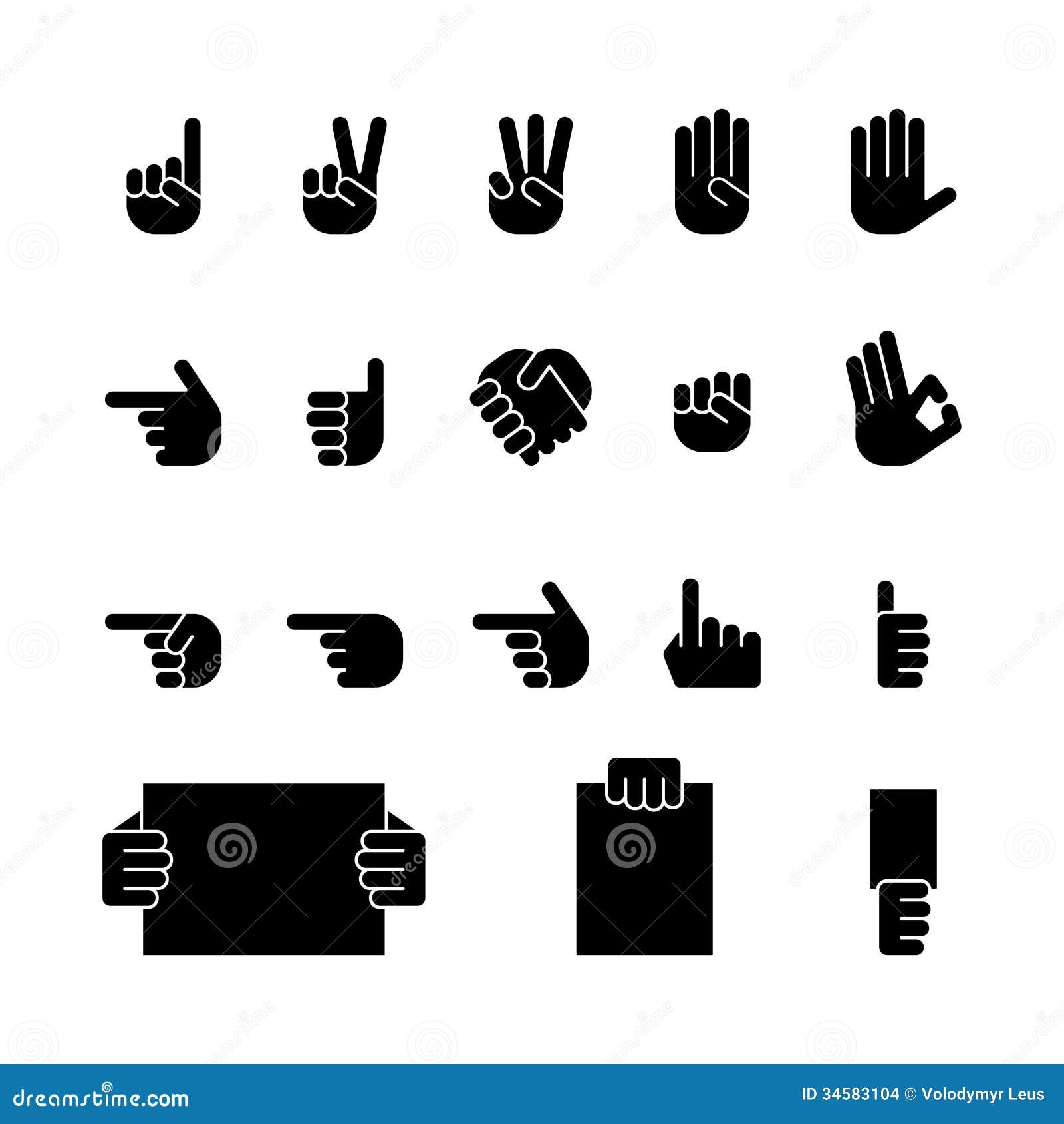 Ensemble Humain D'icône De Main Illustration de Vecteur - Illustration ...