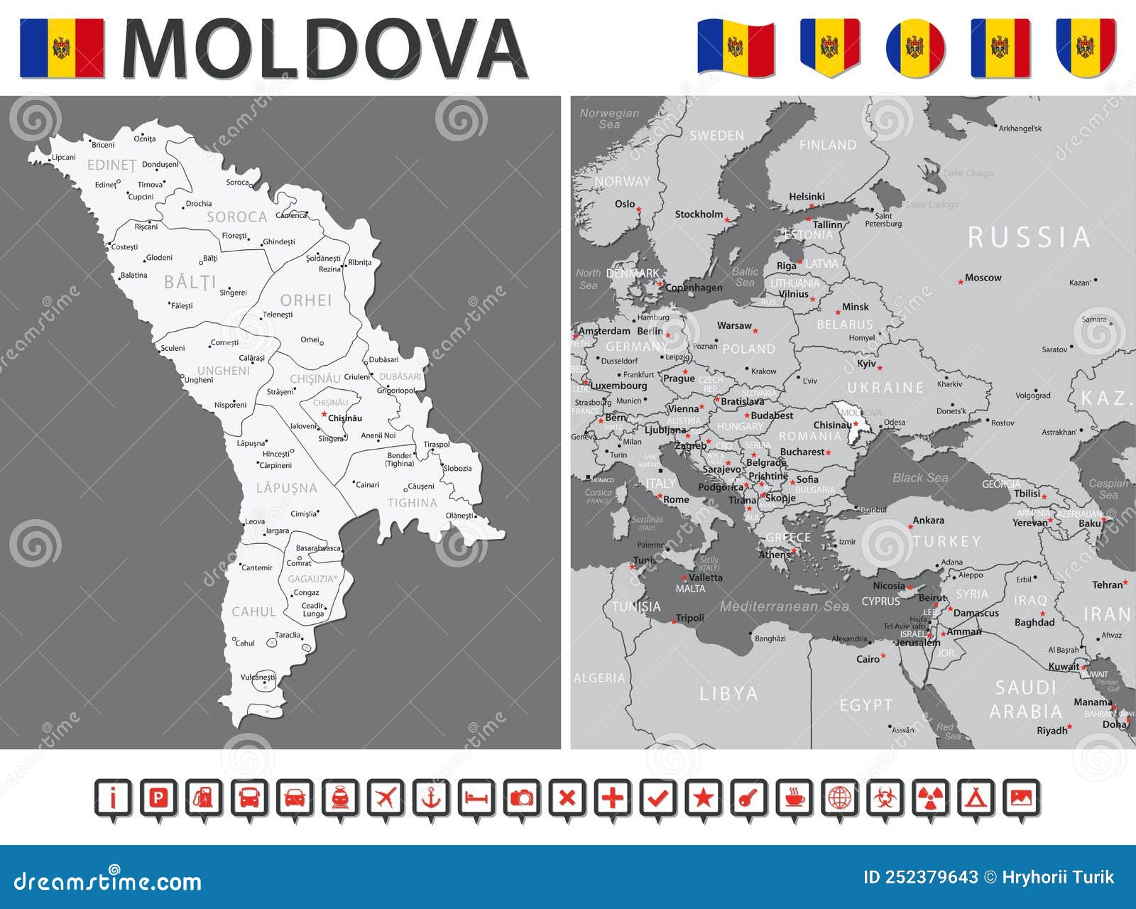 Ensemble Infographique Vectorielle De La Carte Moldova Illustration ...