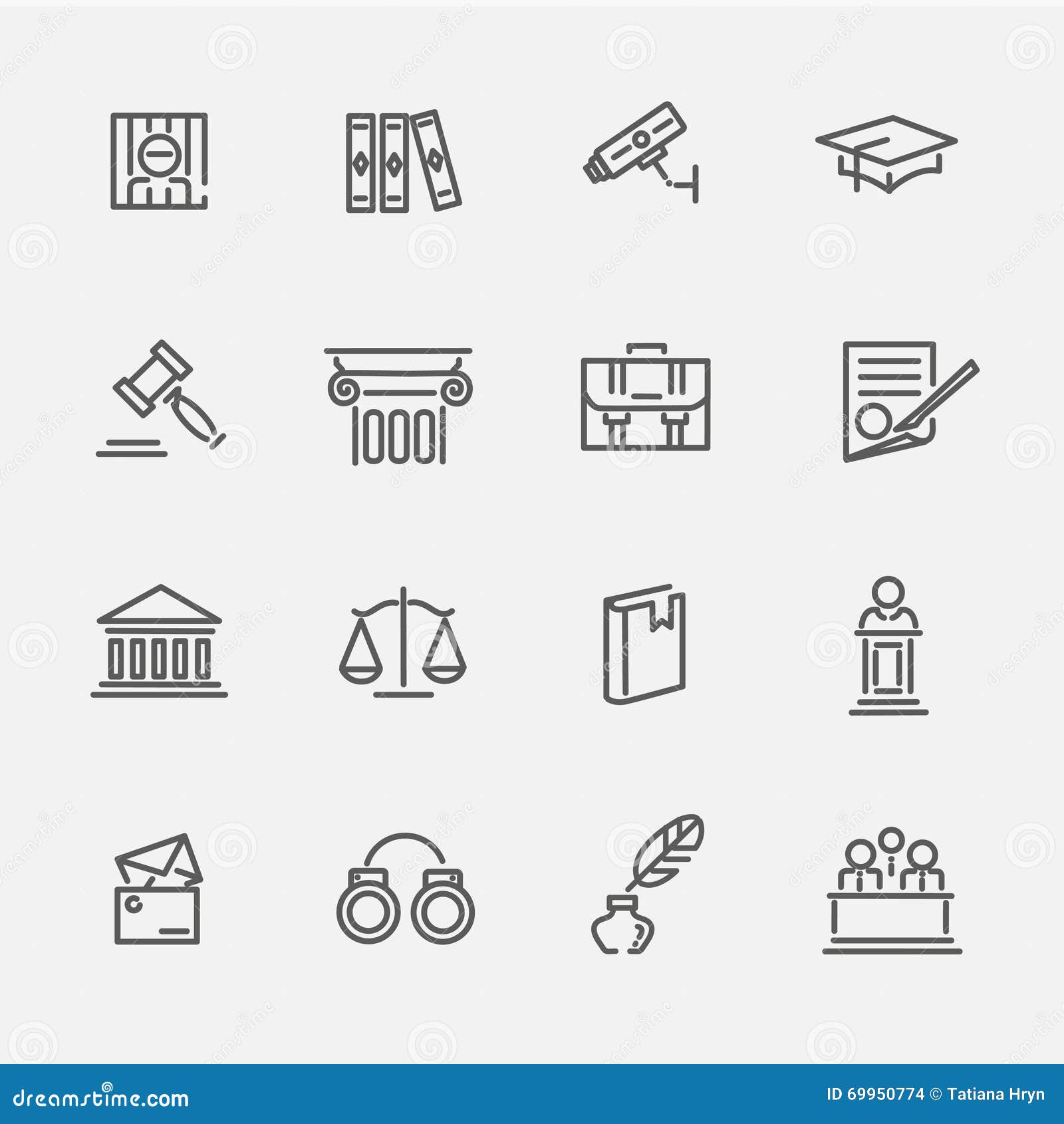 Ensemble Juridique, De Loi Et De Justice D'icône Illustration de ...