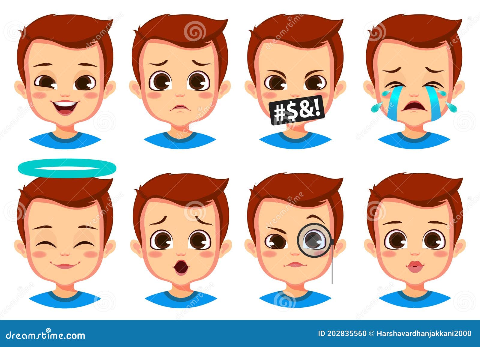 Ensemble Mignon D'expression Du Visage D'enfant Illustration Stock ...