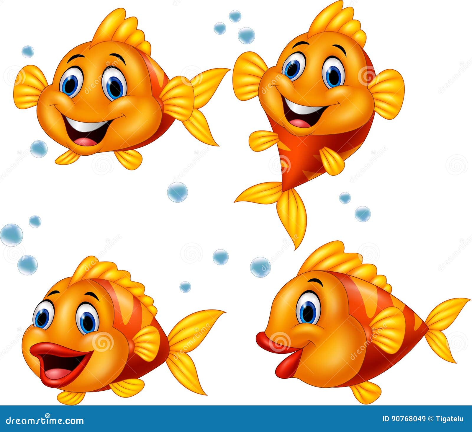 Ensemble Mignon De Collection De Bande Dessinée De Poissons ...