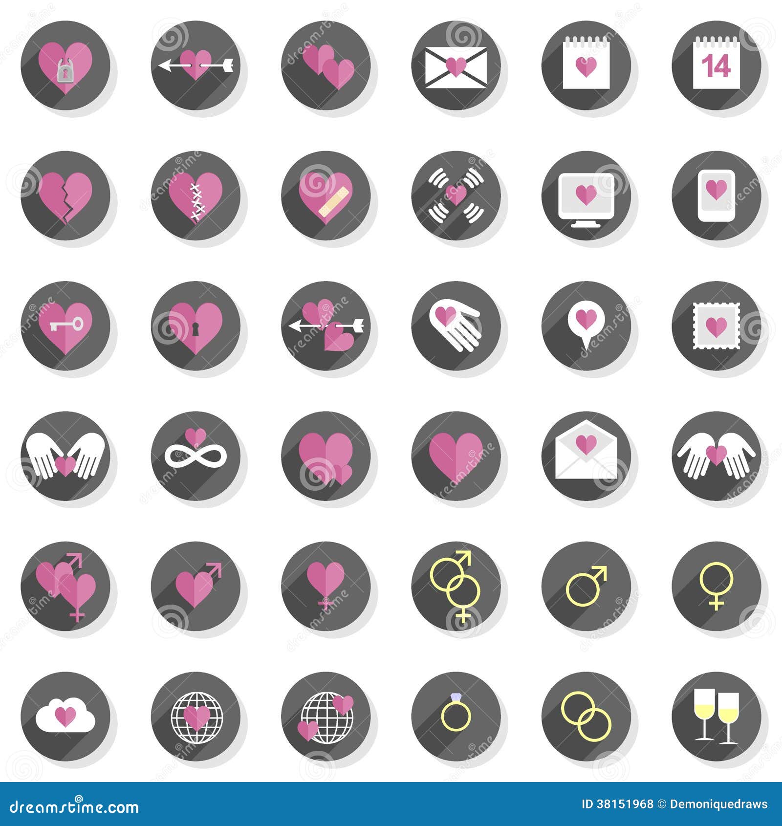 Ensemble Moderne D'icône De Coeur De Sentiments D'amour Illustration de ...