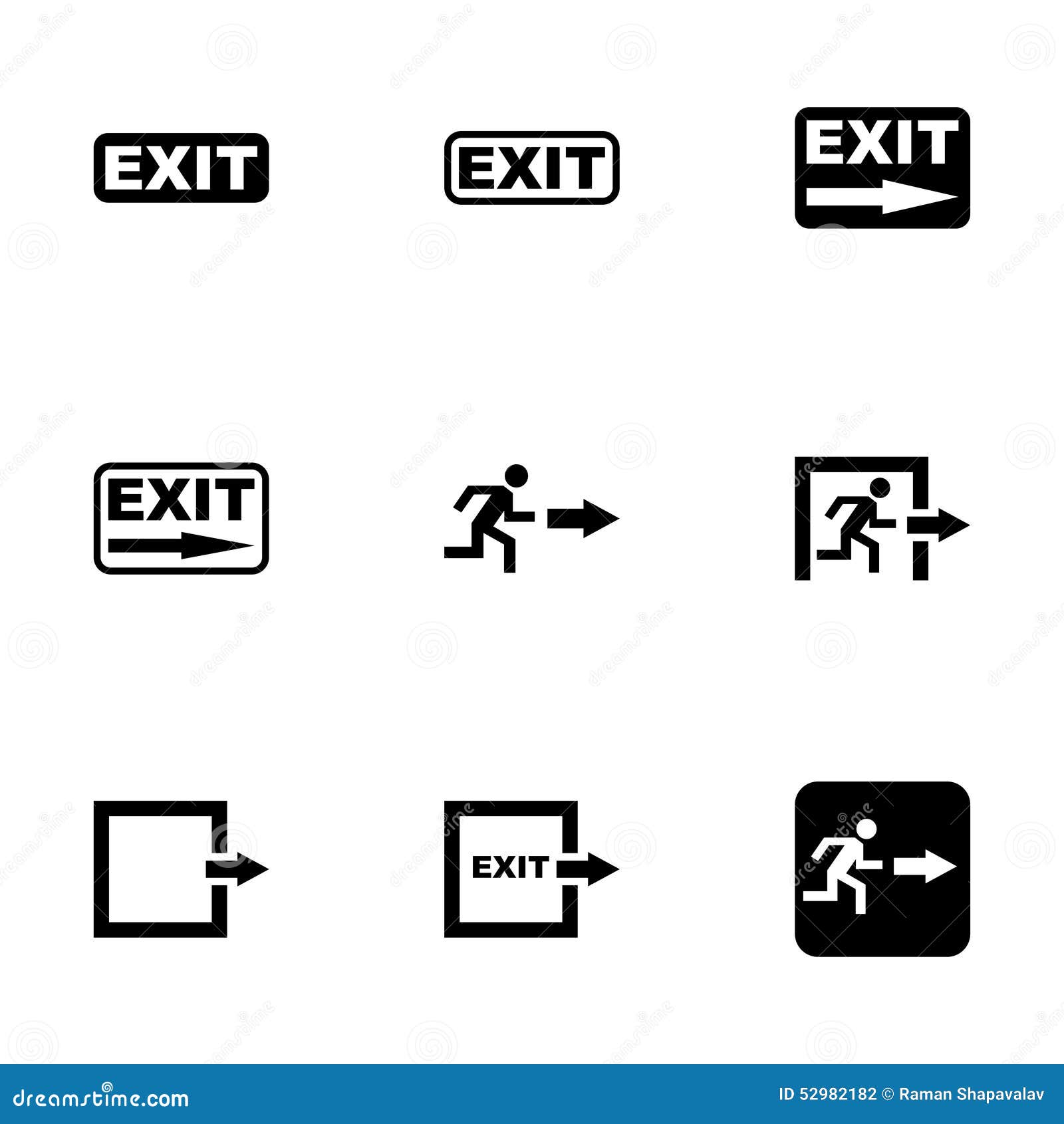 Ensemble Noir D'icône De Sortie De Vecteur Illustration de Vecteur ...