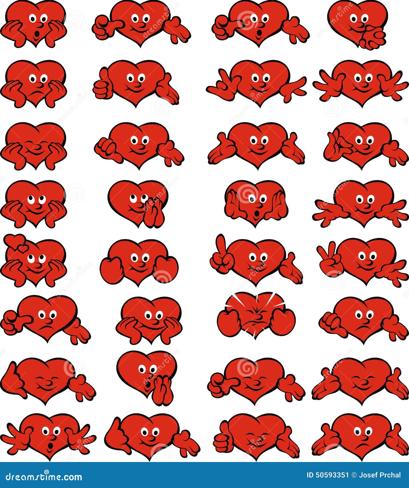 Ensemble Rouge De Sourire De Heards Illustration de Vecteur ...