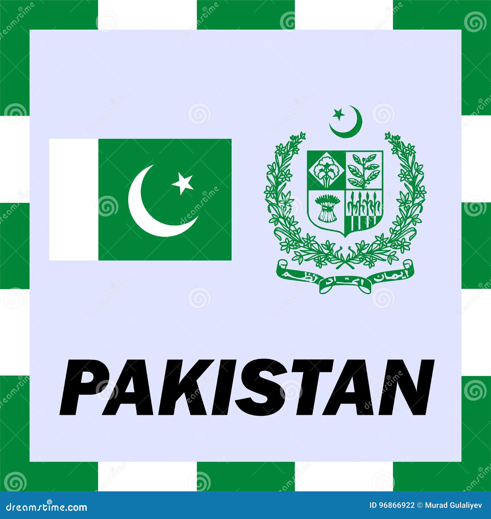 Ensigns, Flag and Coat of Arm of Pakistan Stock Illustration ...